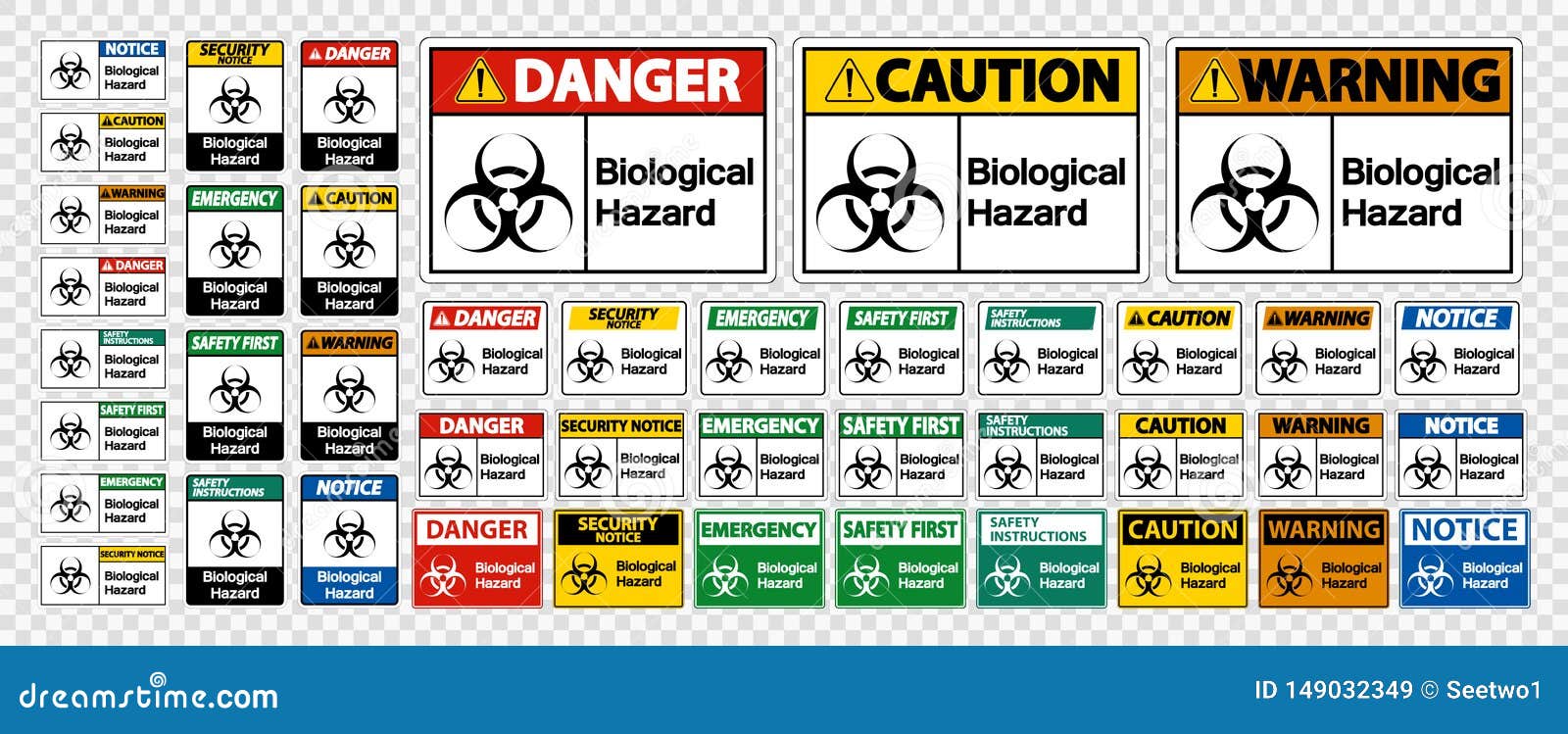 Set Biological Hazard Symbol Sign Isolate on White Background,Vector ...