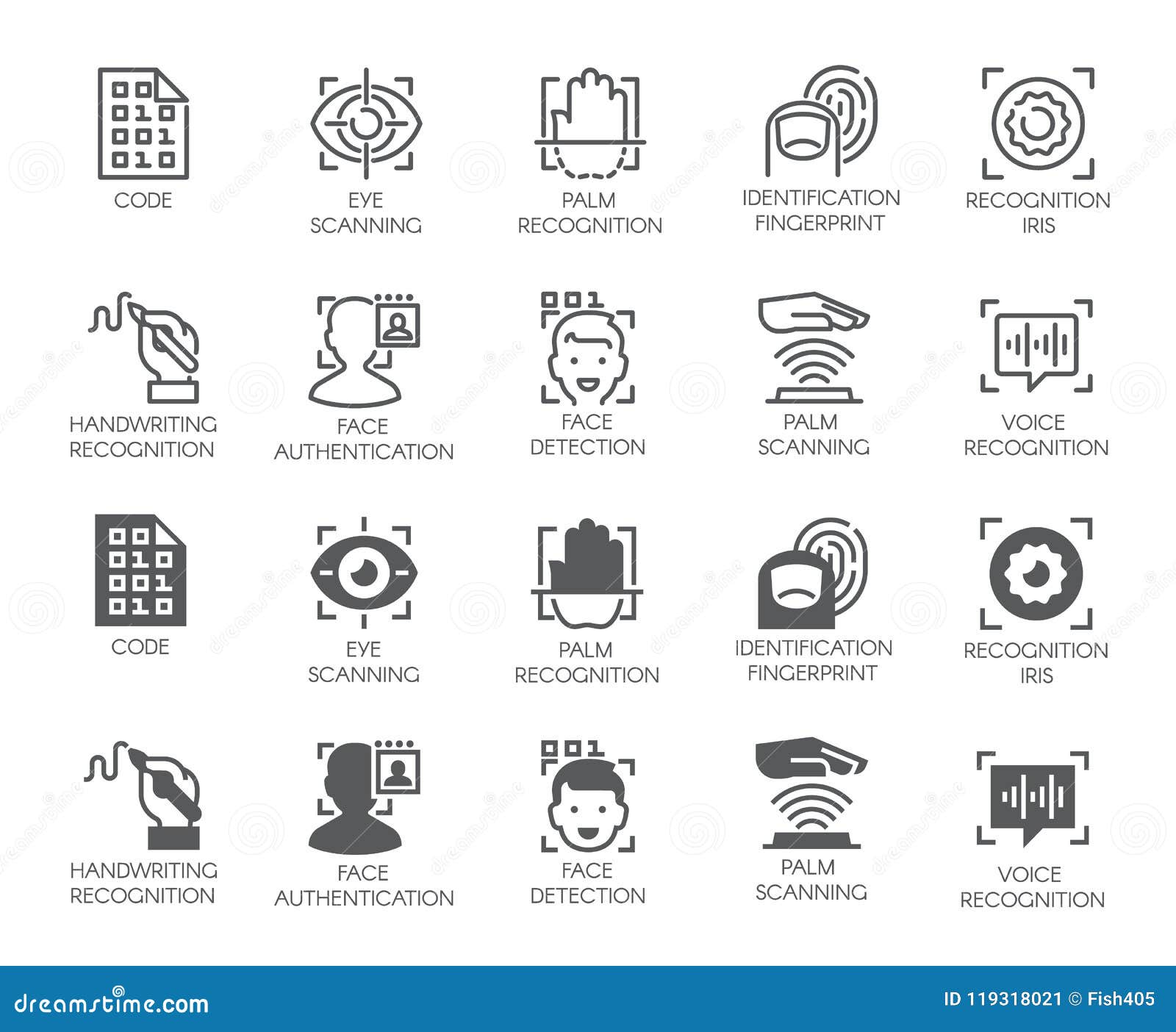 Set of Biometric Buttons. 10 Icons in Linear and Glyph Designs Stock ... Set of Biometric Buttons. 10 Icons in Linear and Glyph Designs Stock ...