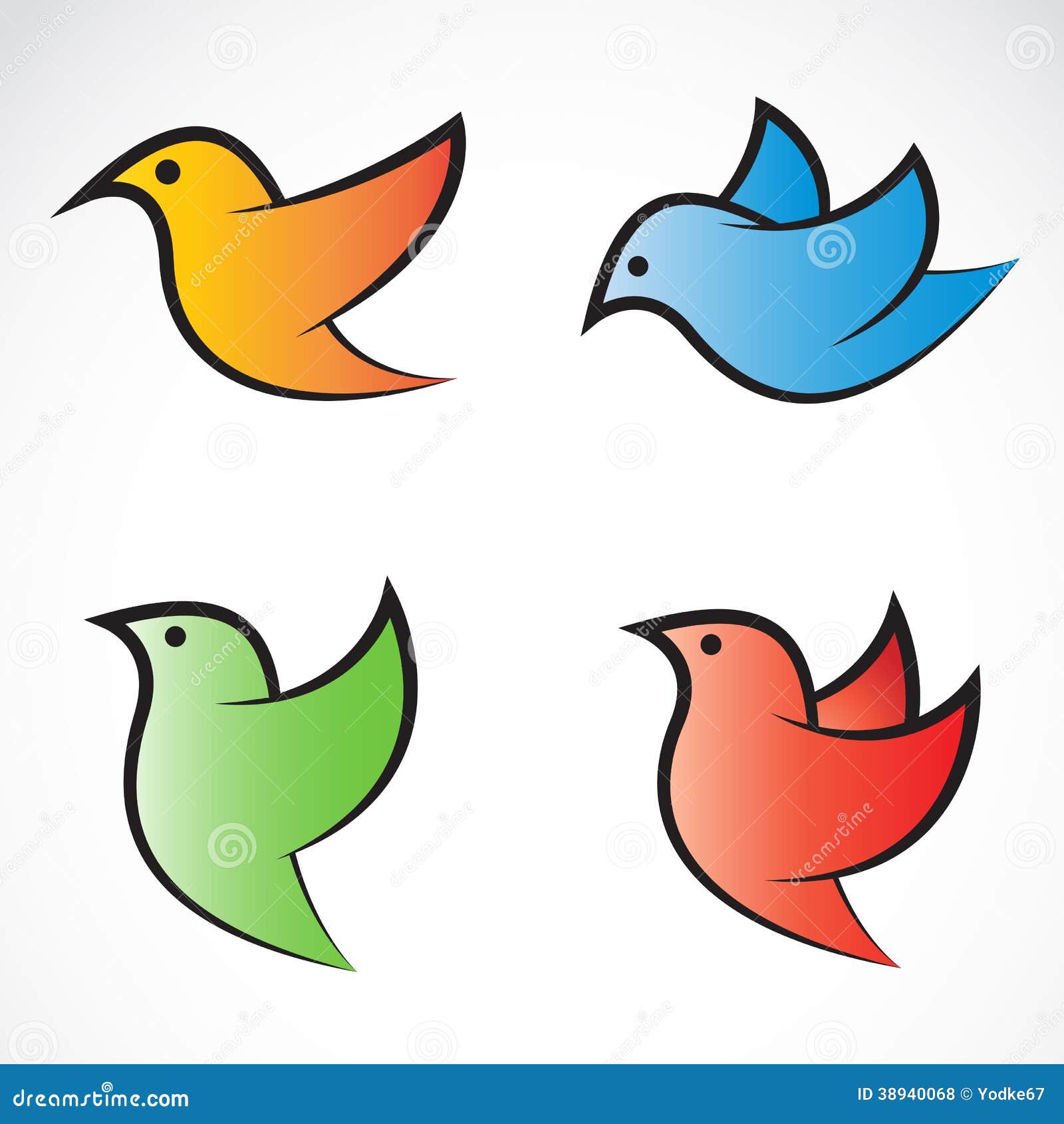 Set of bird icons stock vector. Illustration of flying - 38940068