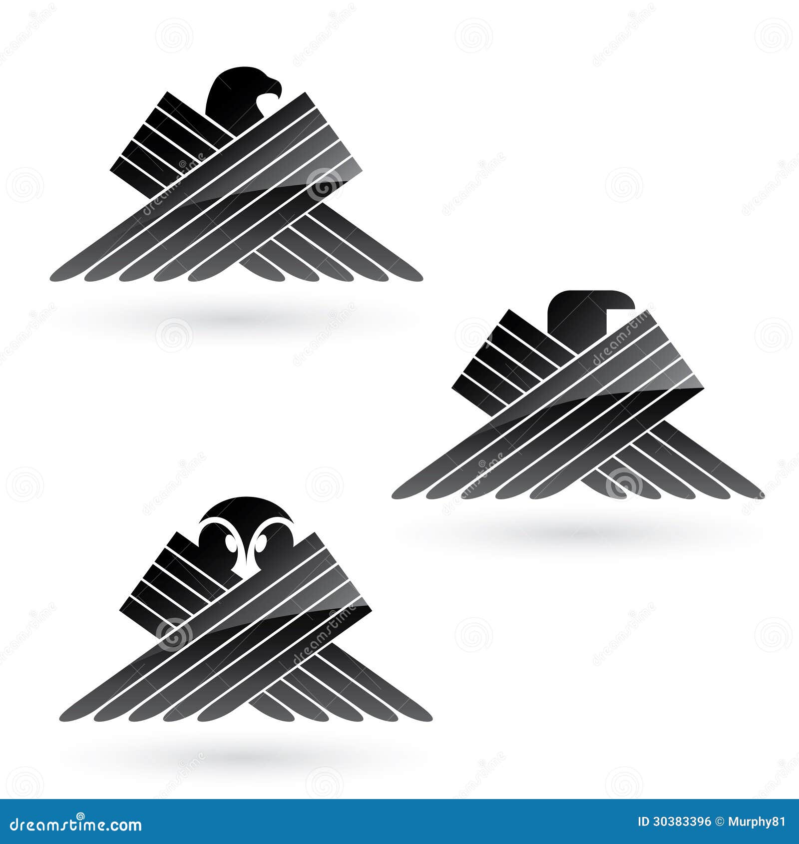 Set of bird symbols stock vector. Illustration of hawk - 30383396