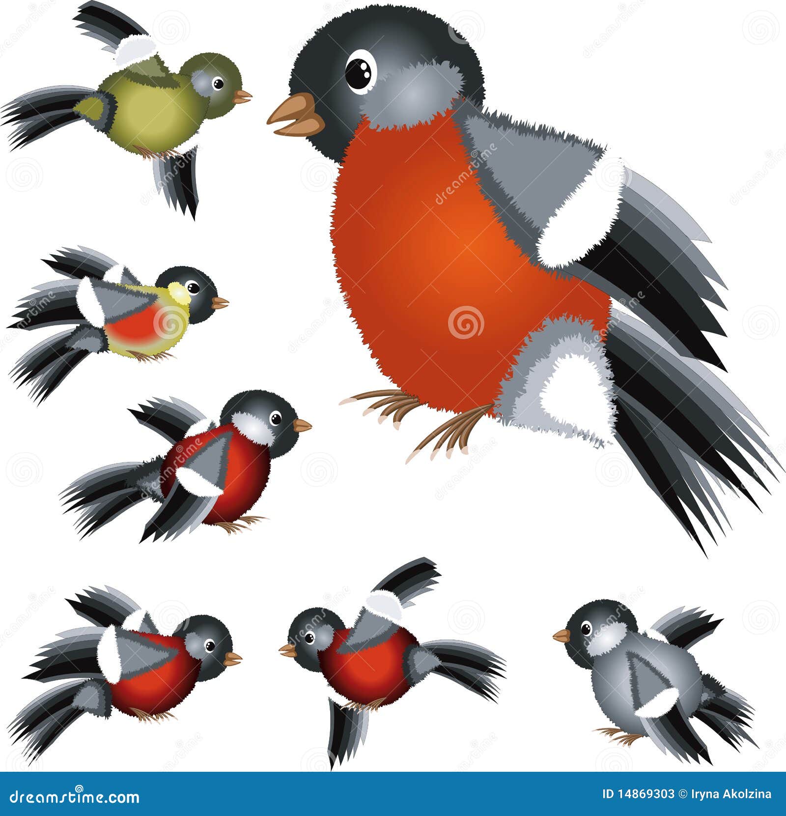 Set of the birds stock vector. Illustration of colorful - 14869303