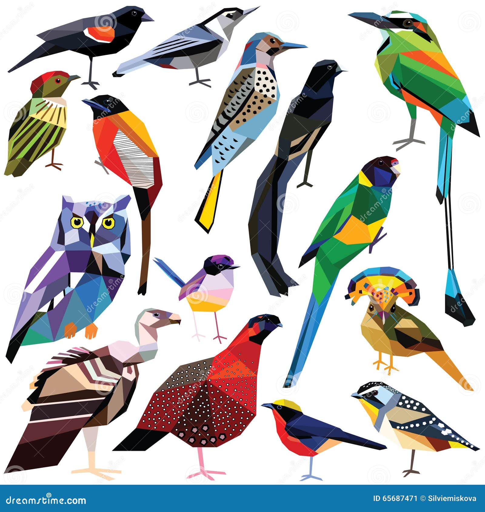 Set of birds stock vector. Illustration of design, breasted - 65687471