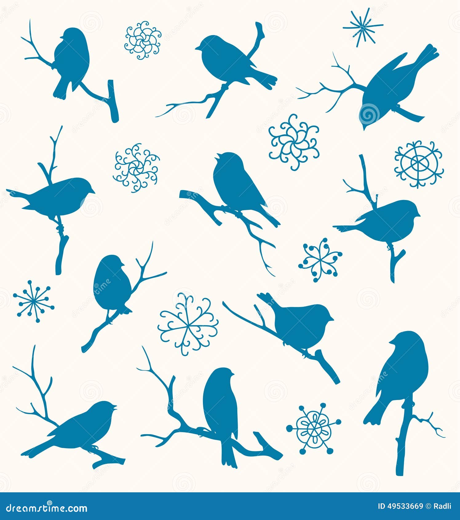 Set of birds stock vector. Illustration of shape, hoarfrost - 49533669