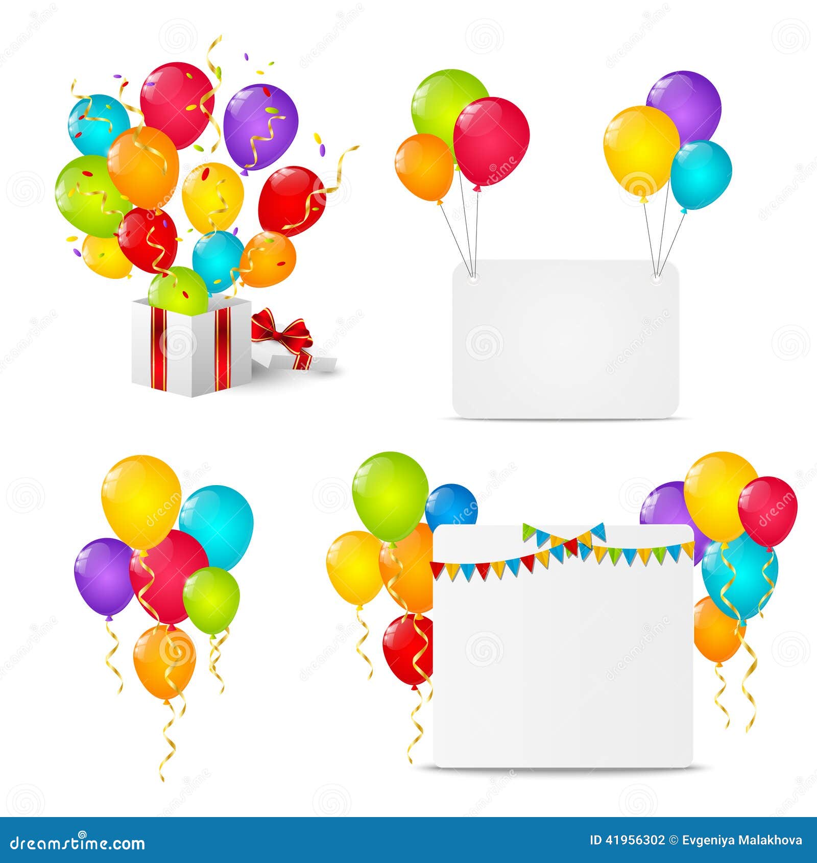 Set of Birthday objects stock vector. Illustration of graphic - 41956302