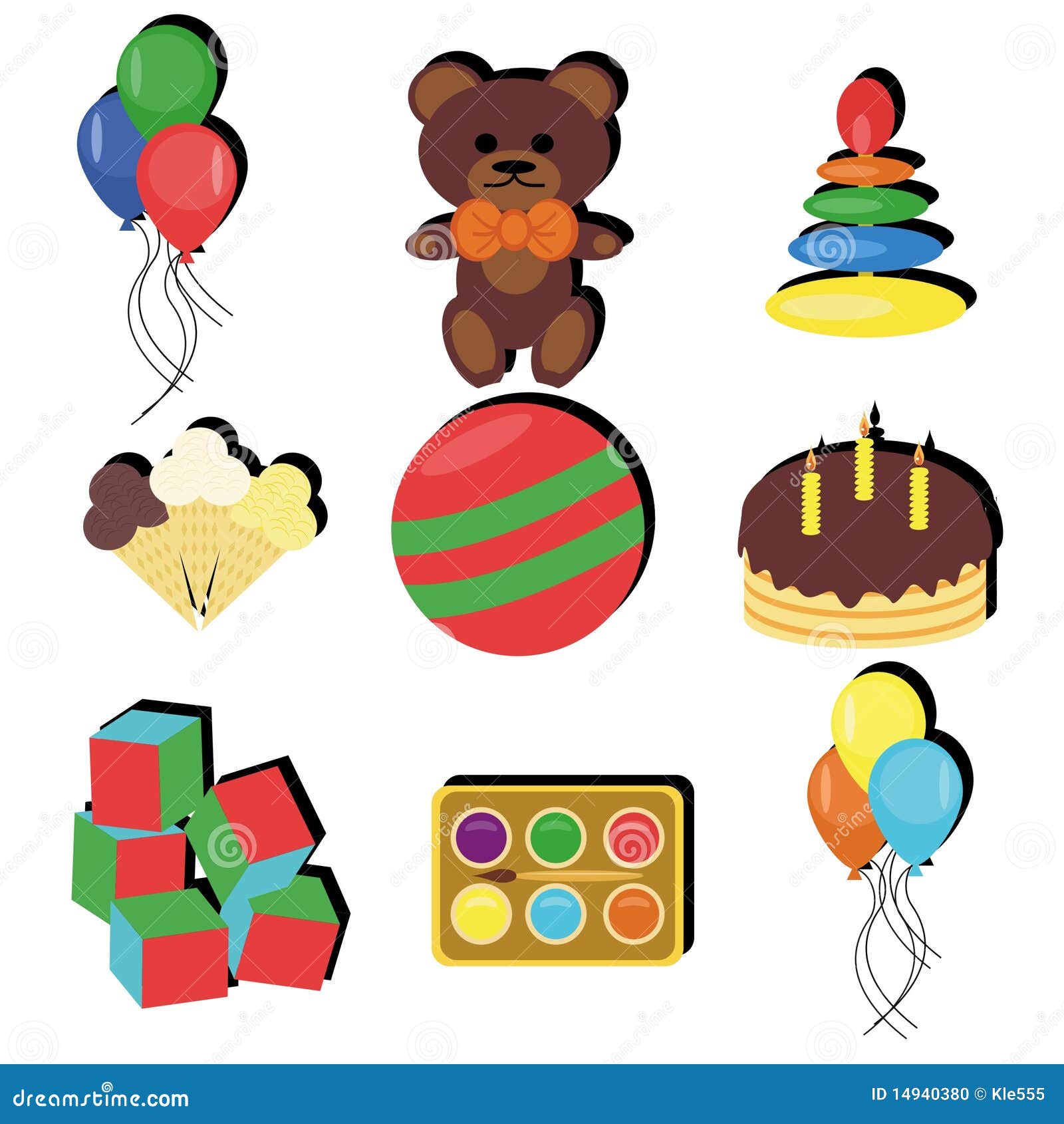 Set With Birthday Party Objects Stock Vector - Illustration of design ...