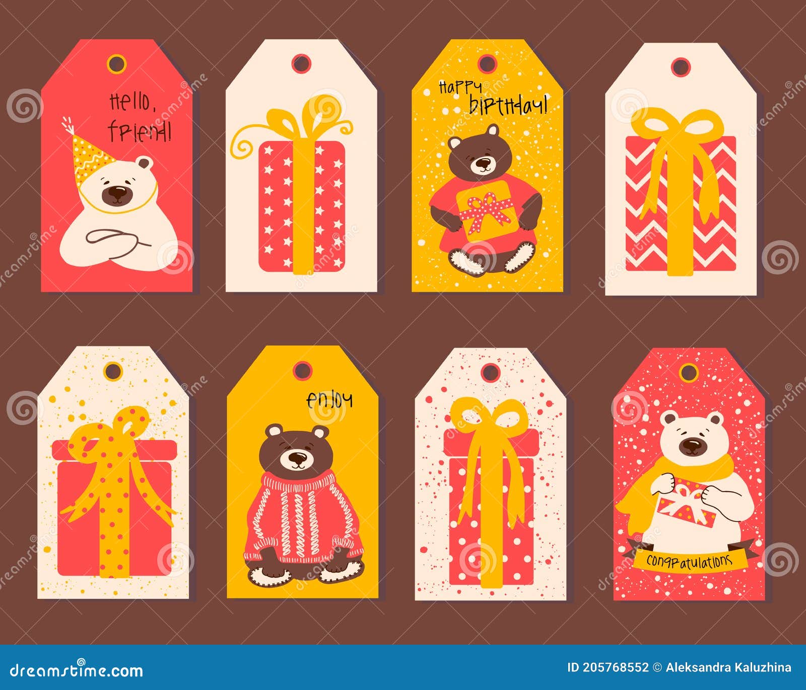 Birthday Tags Vector Poster Set Design. Happy Birthday Gift Tag Lay Out ...