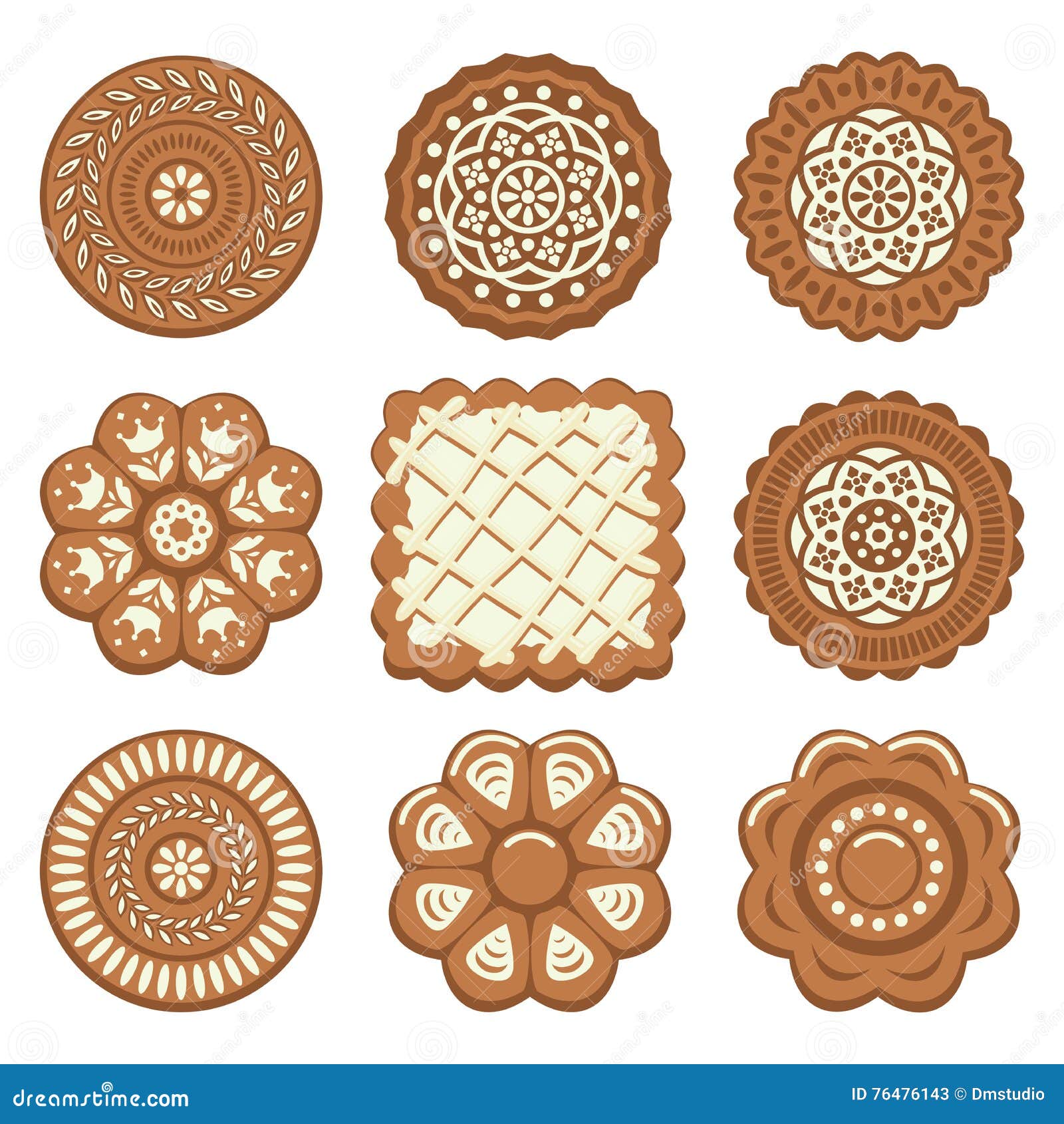 Cookies In Different Shapes Set Cartoon Vector | CartoonDealer.com ...