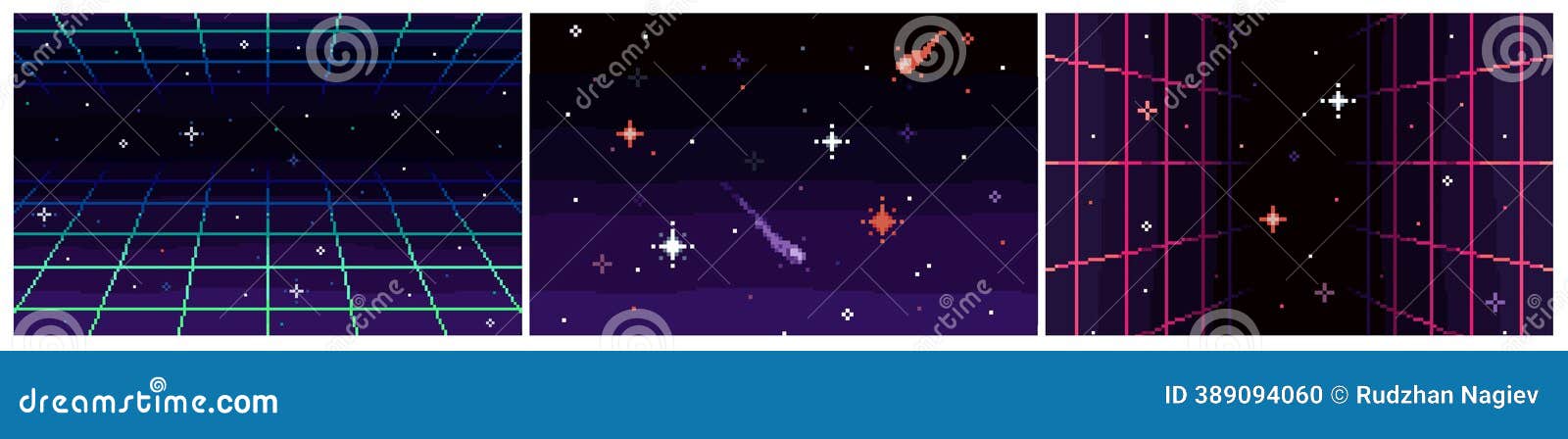 Futuristic Pixel Art Spaceship Sprites Featuring Sharp And Vibrant ...