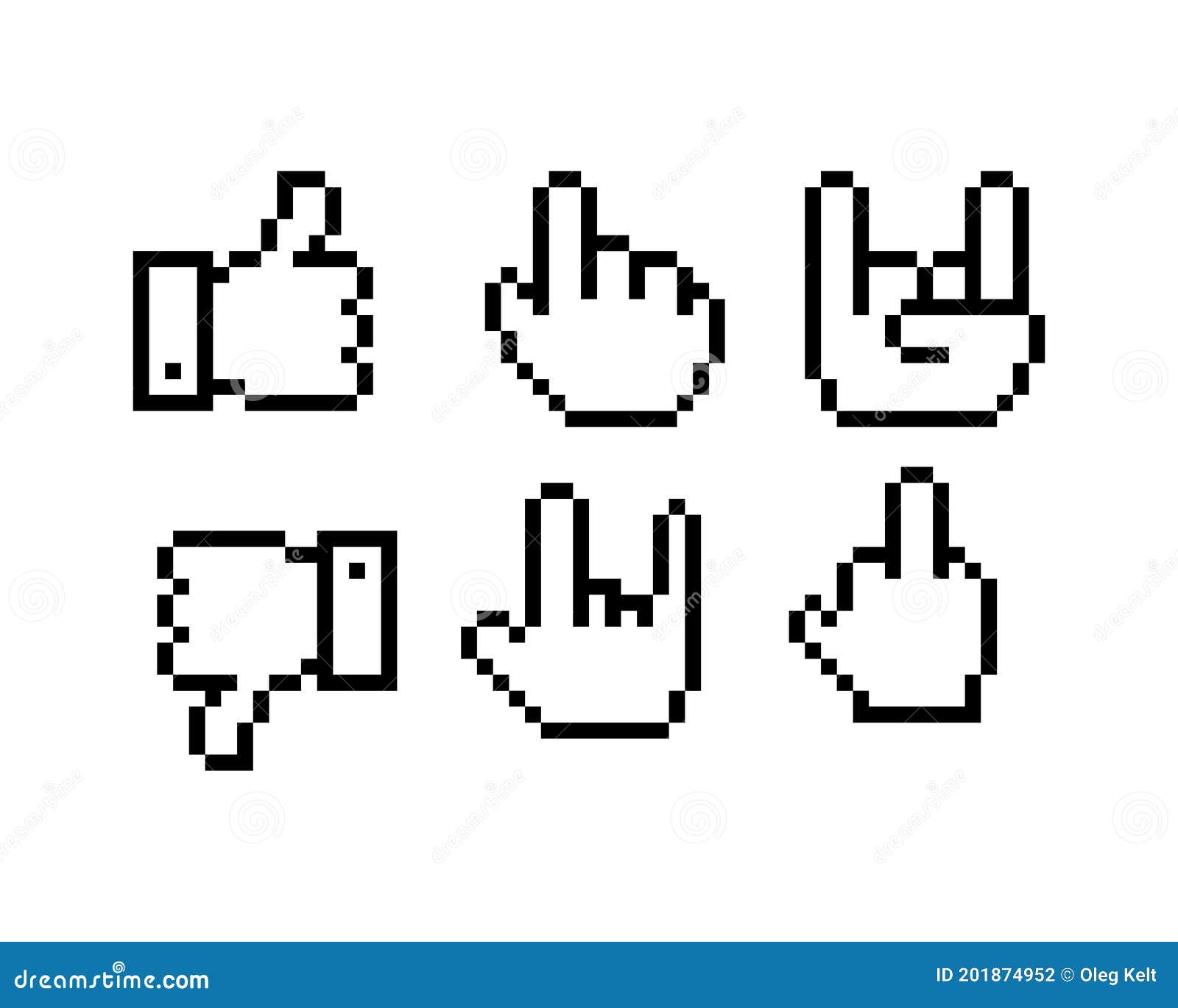 Set Of 8-bit Pixel Graphics Icons. Isolated Vector Illustration. Game ...