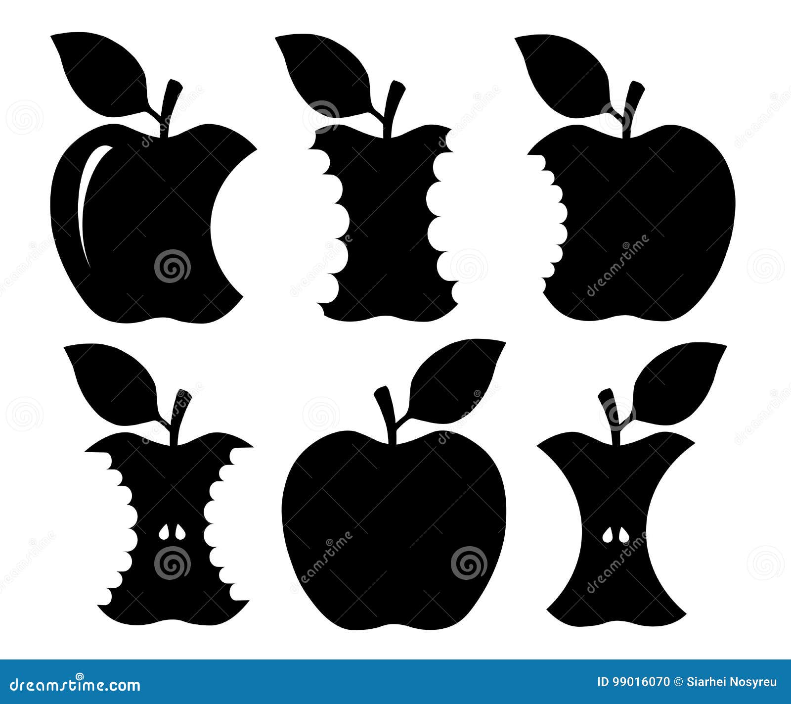 Bitten apple silhouette stock vector. Illustration of decorative - 99016070