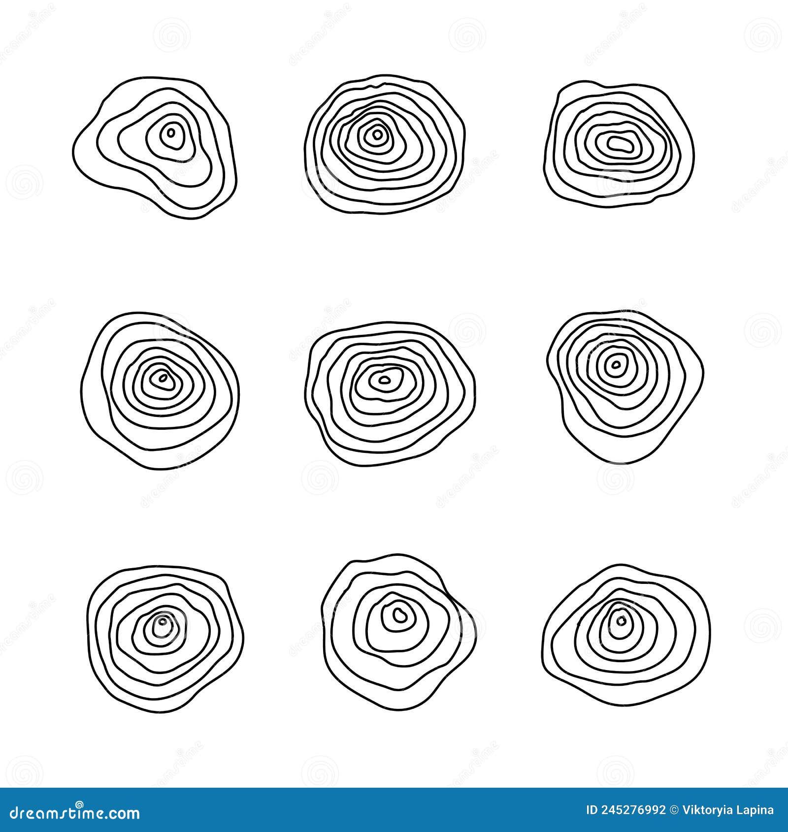 Set Black Abstract Round Lines, Wood Texture. Vector Illustration ... Set Black Abstract Round Lines, Wood Texture. Vector Illustration ...