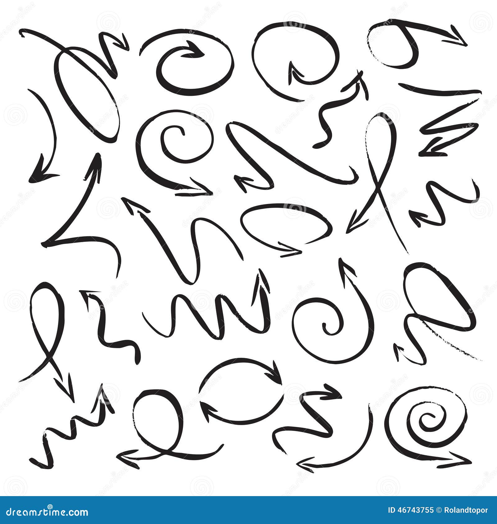 Set black arrows stock illustration. Illustration of connection - 46743755