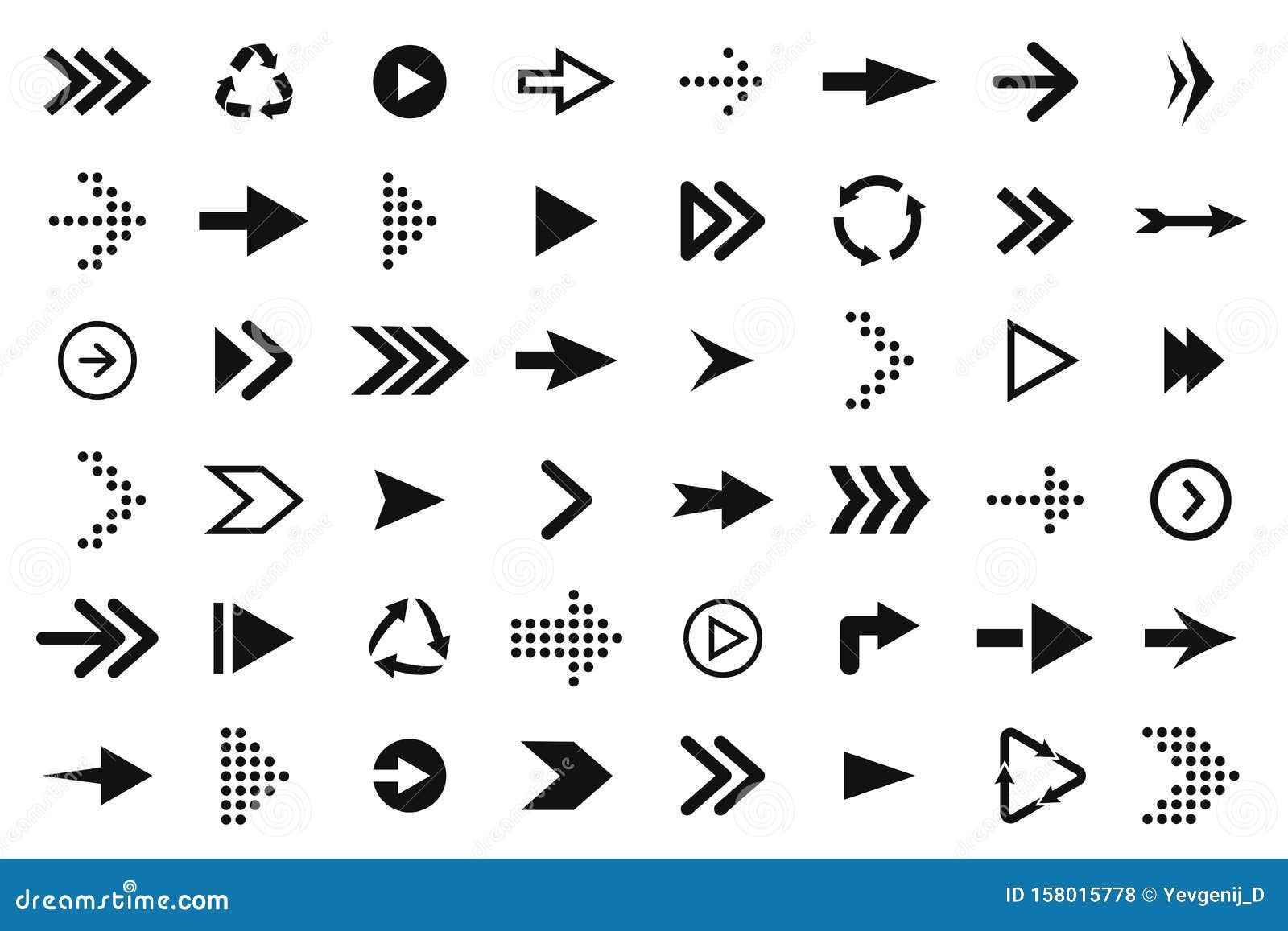 Set of Black Arrows, Forward and Back, Up and Down. Arrow Icons ...