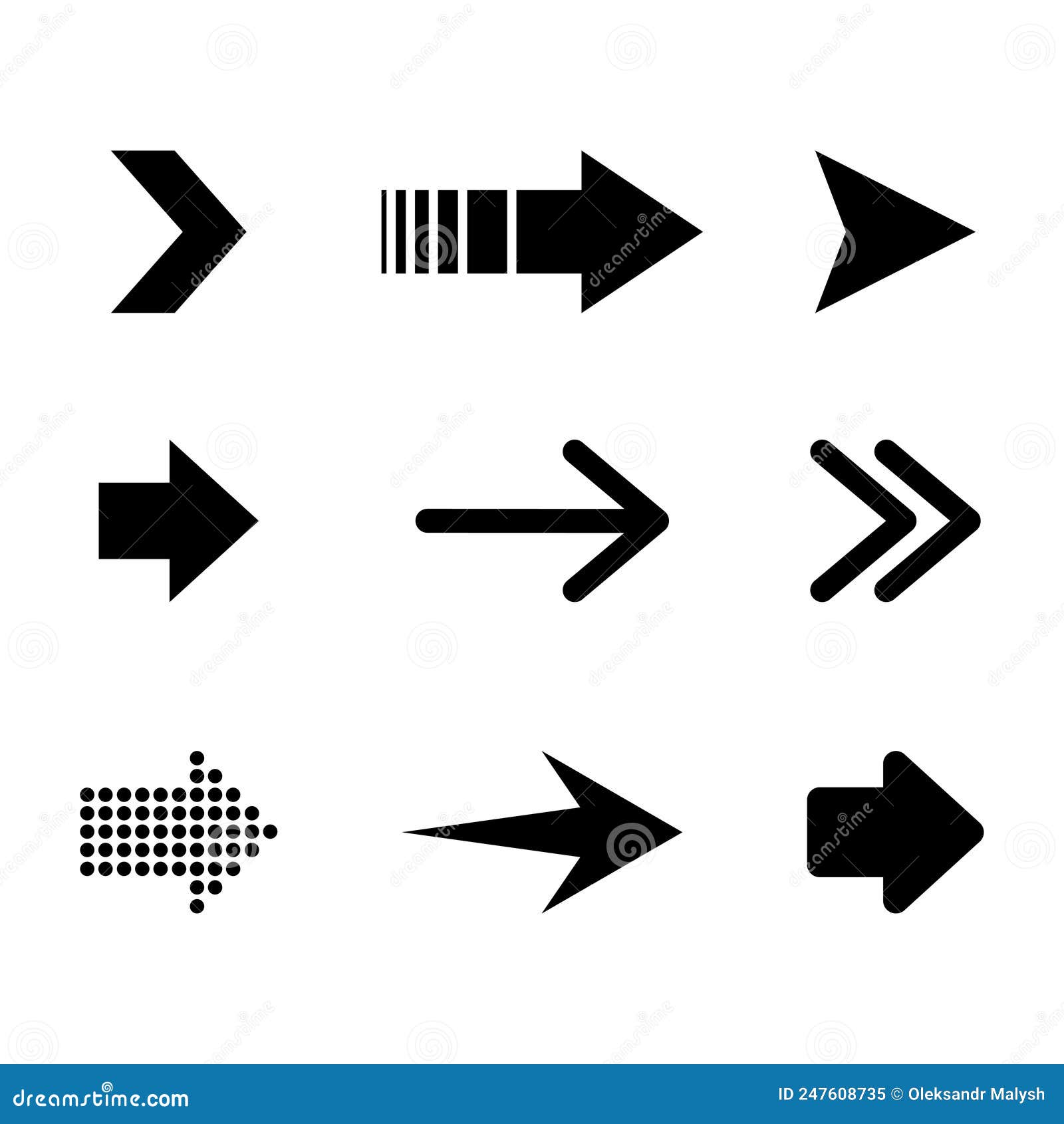 Set of Black Arrows Icon Vector Illustration Design Isolated Stock ...