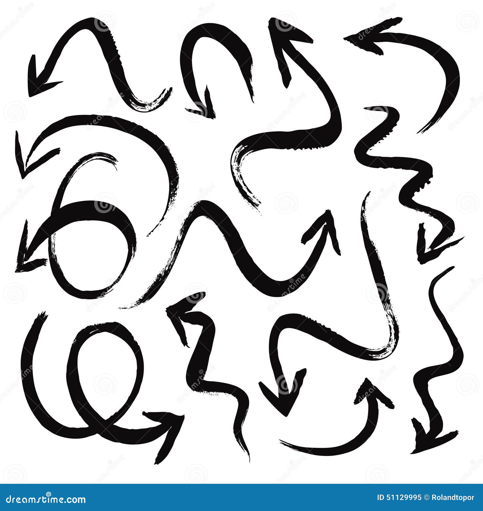 Set of black arrows stock vector. Illustration of presentation - 51129995