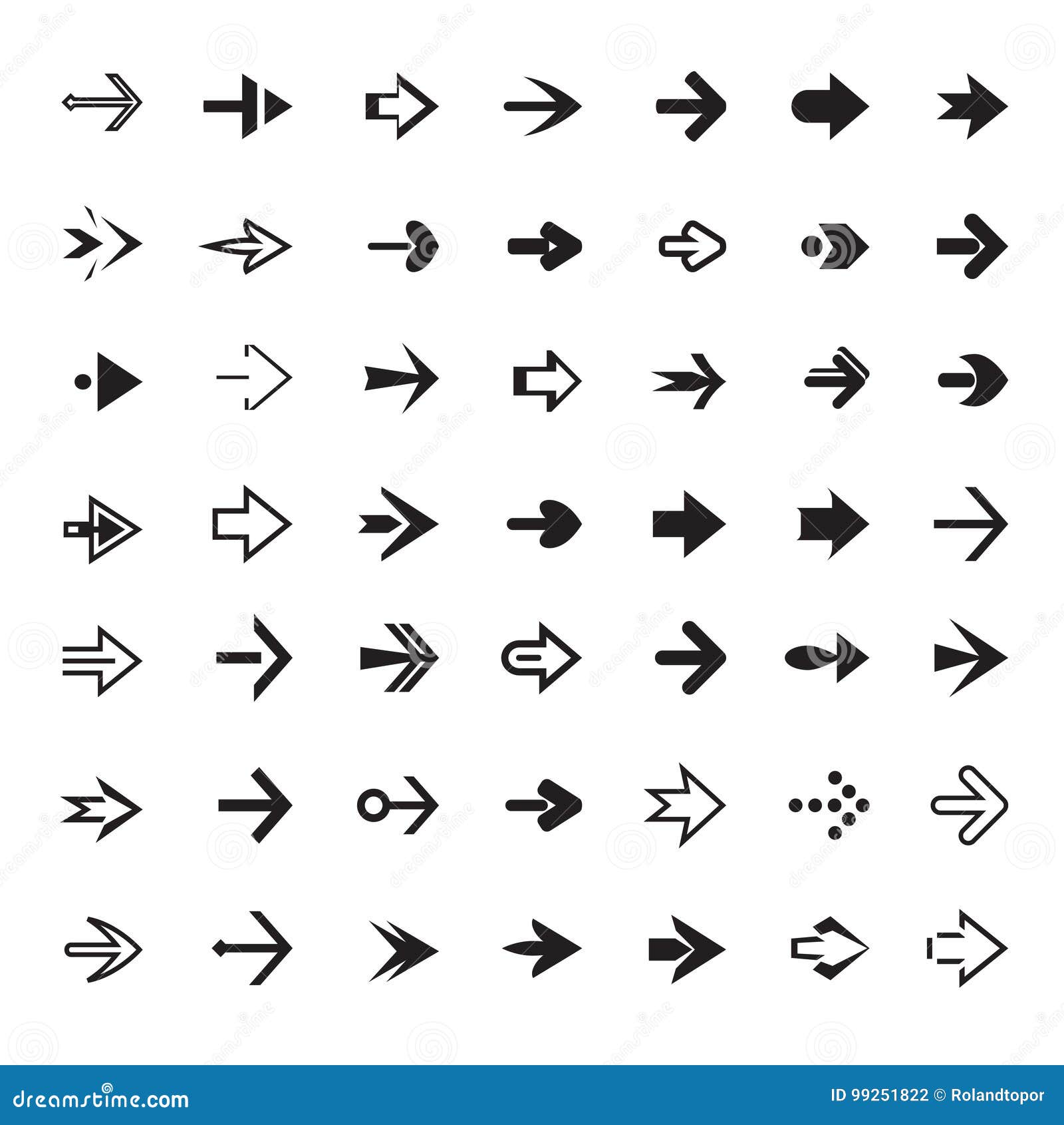 Set of black arrows stock illustration. Illustration of collection ...