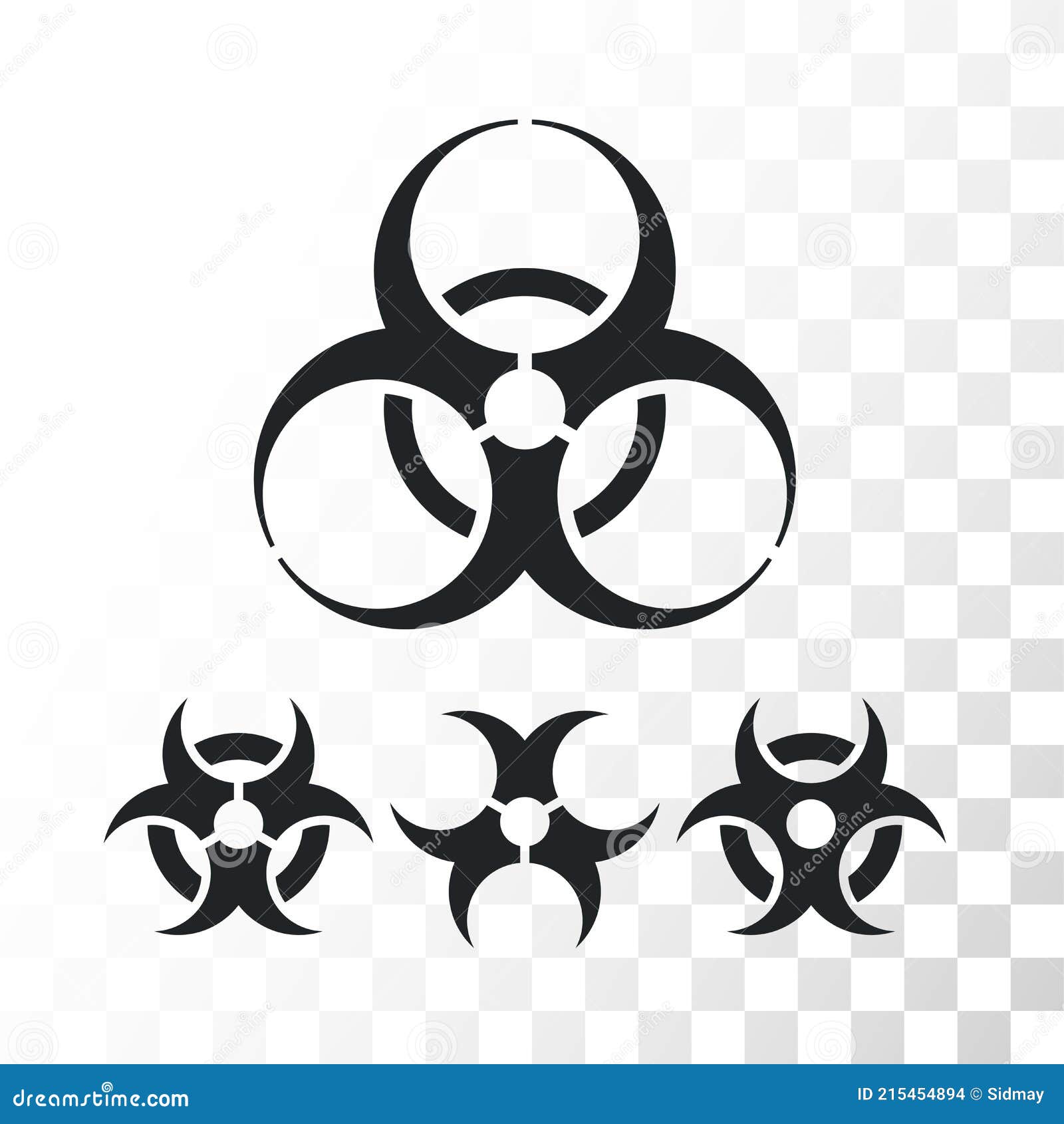 Set of Black Biohazard Symbols Stock Vector - Illustration of safety ...