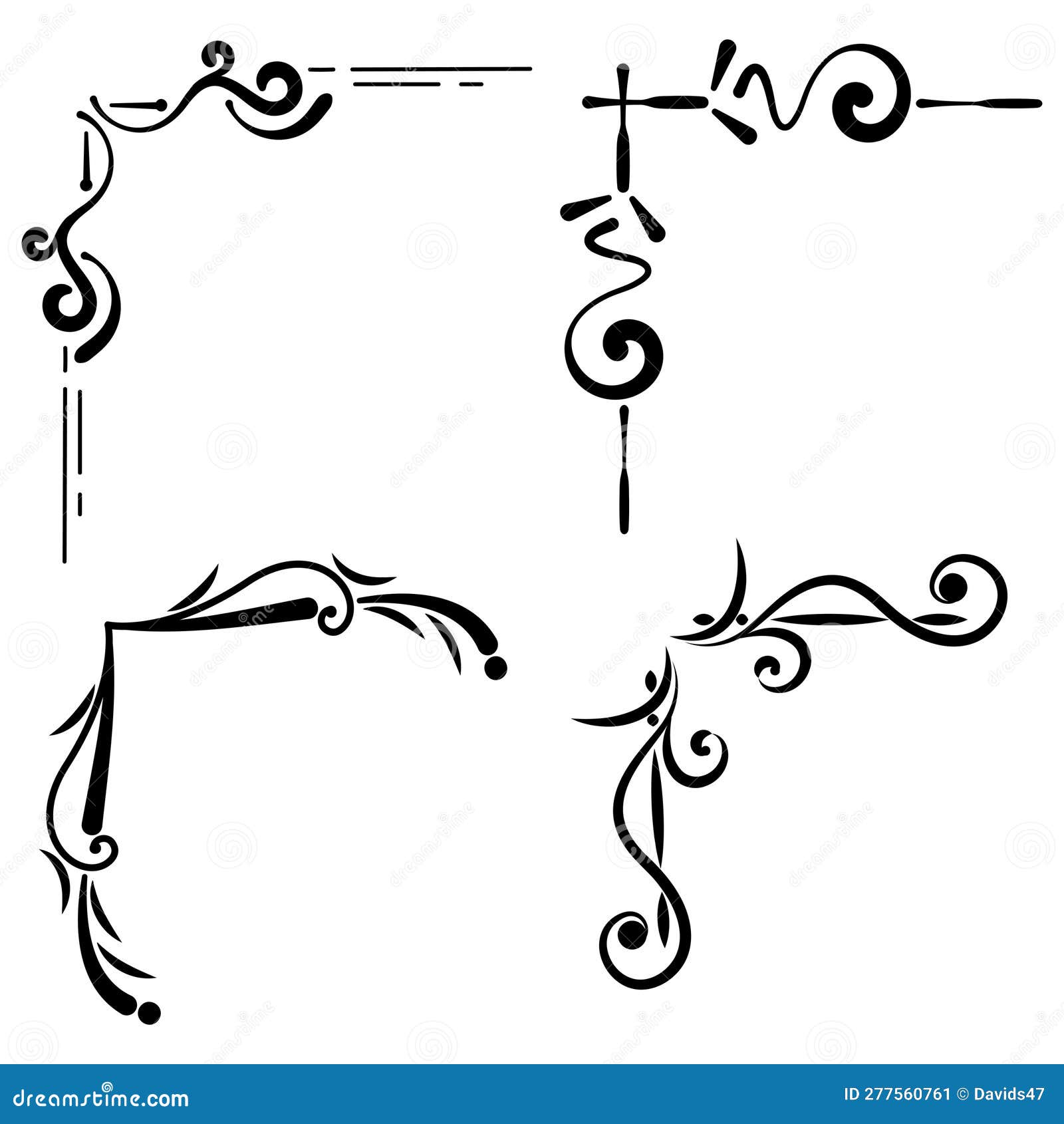Set of Black Border Arabesque Frames Vector Stock Vector - Illustration ...