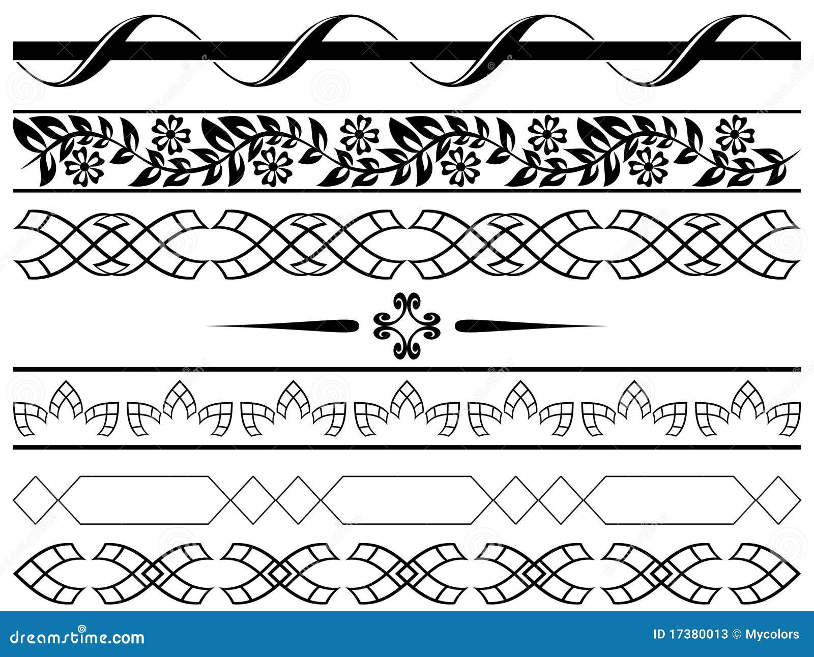Set of Black Borders - Vector Stock Vector - Illustration of curl ...