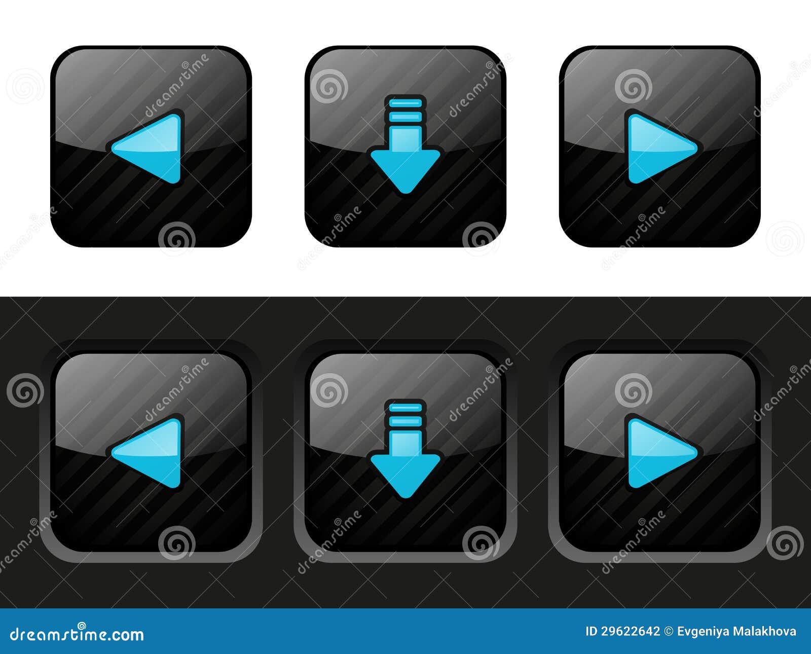 Set of black buttons stock vector. Illustration of application - 29622642