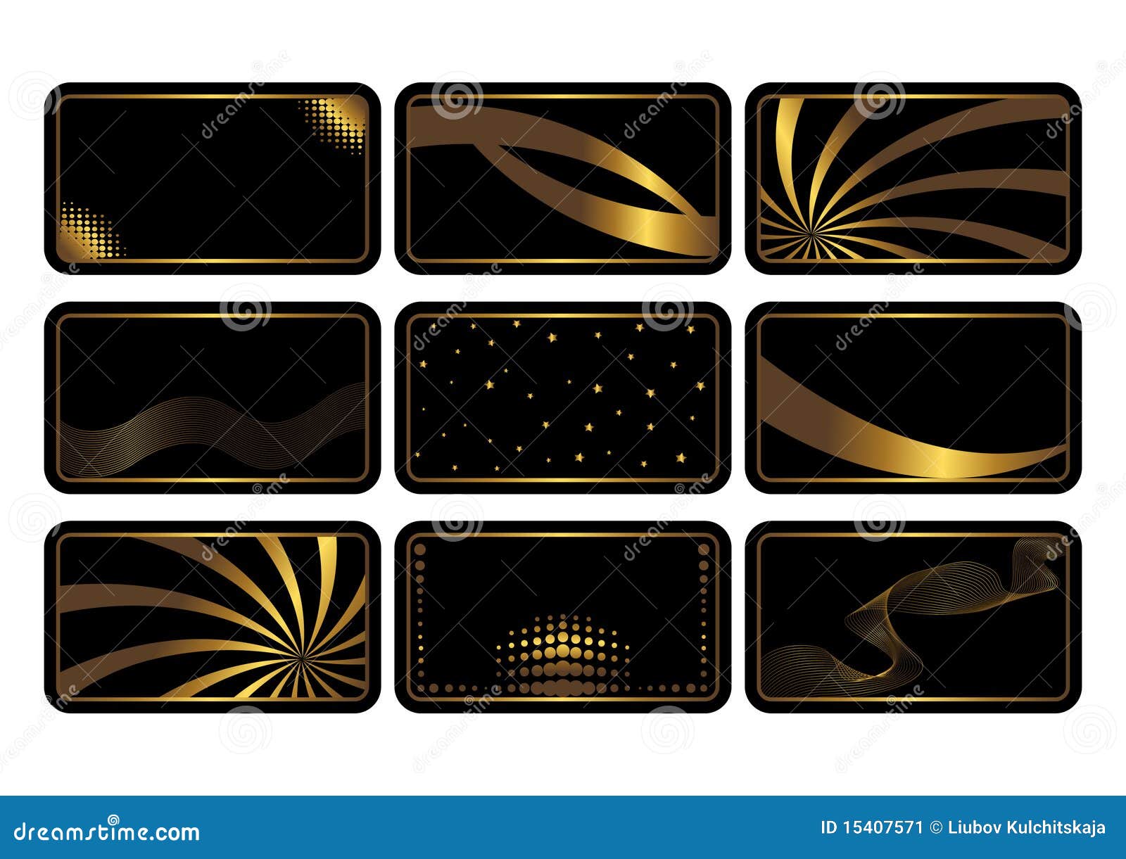 Set of Black Cards. Vector. Stock Vector - Illustration of dollar ...