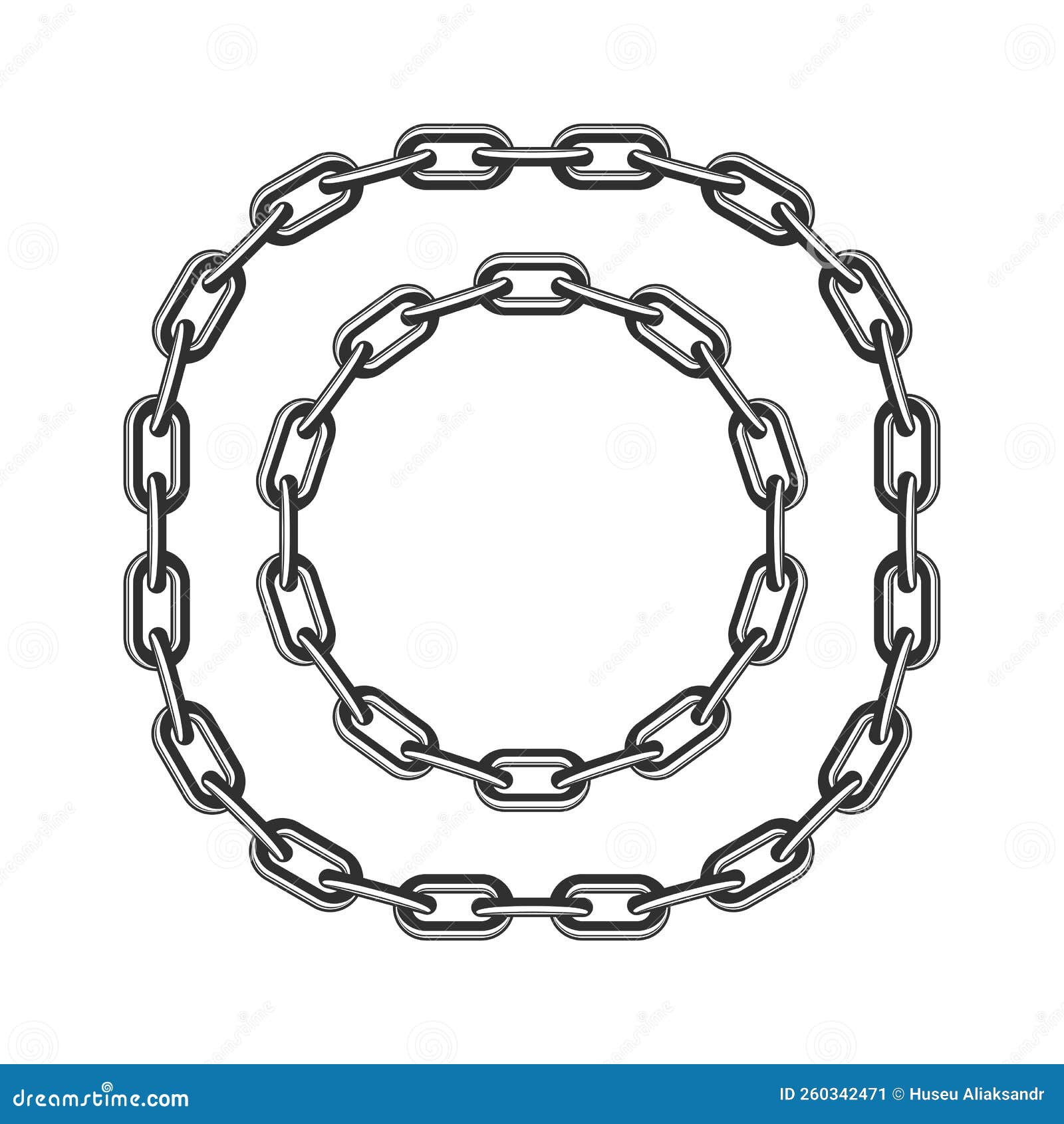Vector round chain. stock vector. Illustration of connection - 260342471
