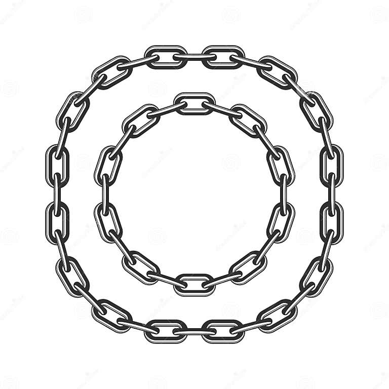 Vector round chain. stock vector. Illustration of connection - 260342471