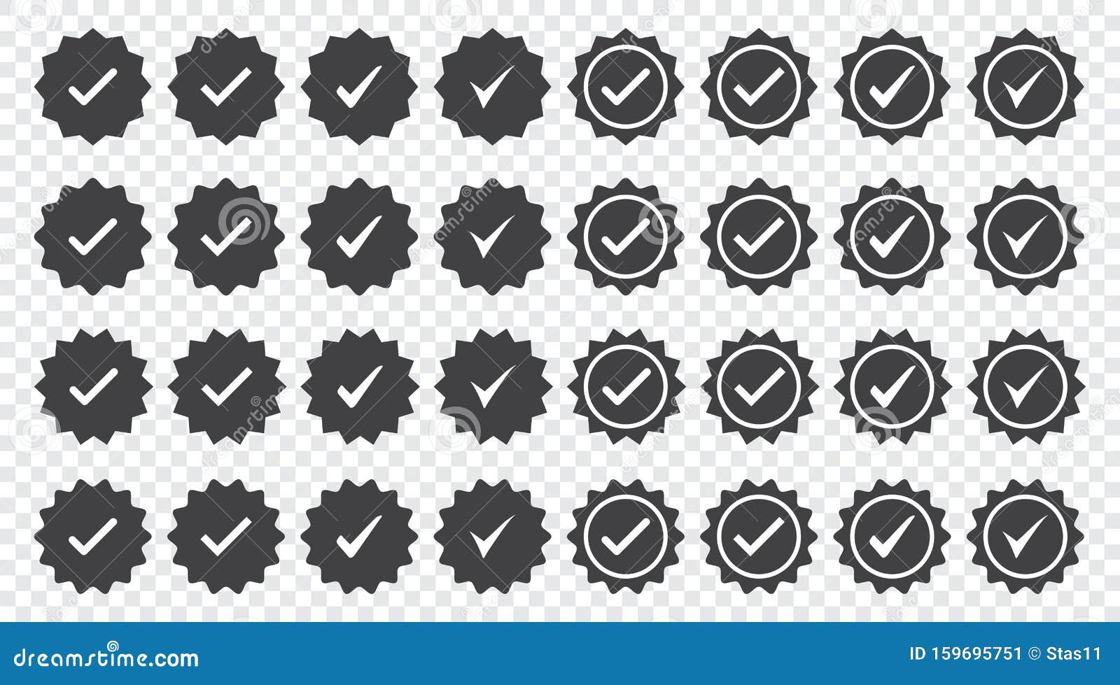 Profile Verification Check Marks Icons. Verified And Unverified Account ...