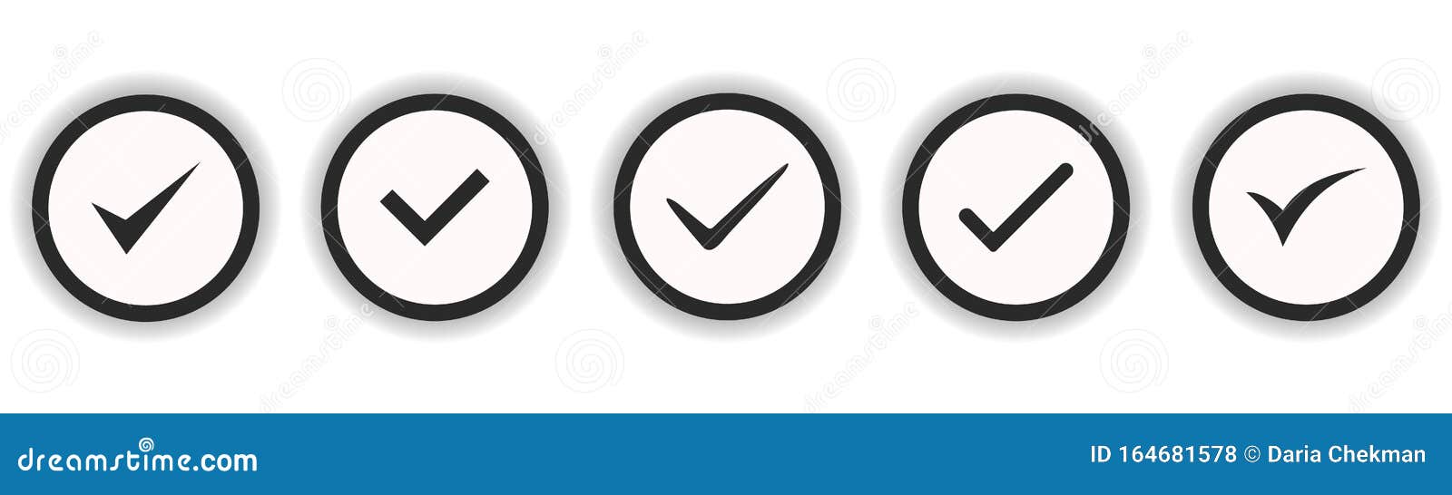 Set of Black Check Mark Badge Icons. Profile Verification Icons Stock ...