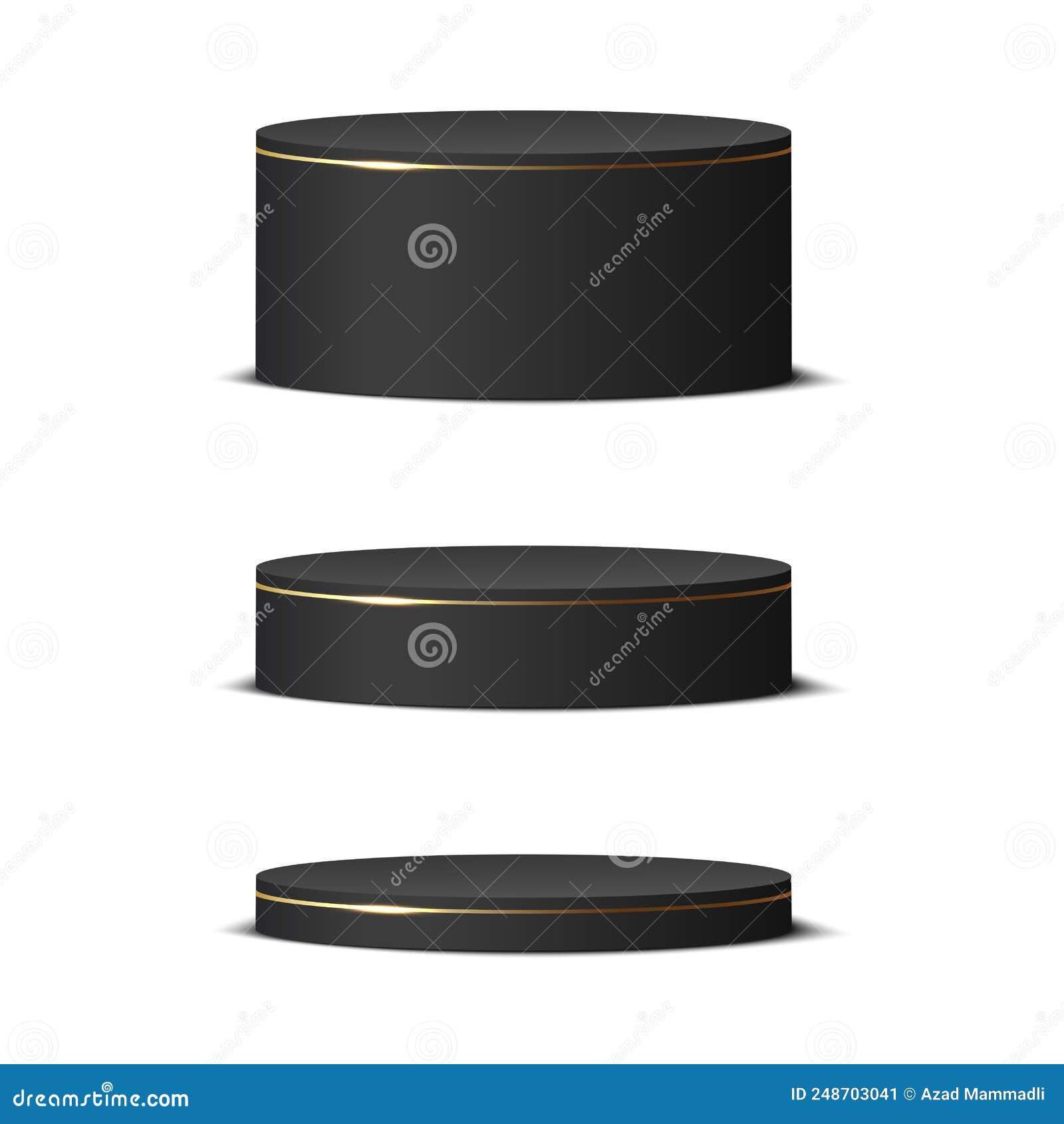 Set of Black Circle Podiums for Your Presentation. Vector Stock Vector ...