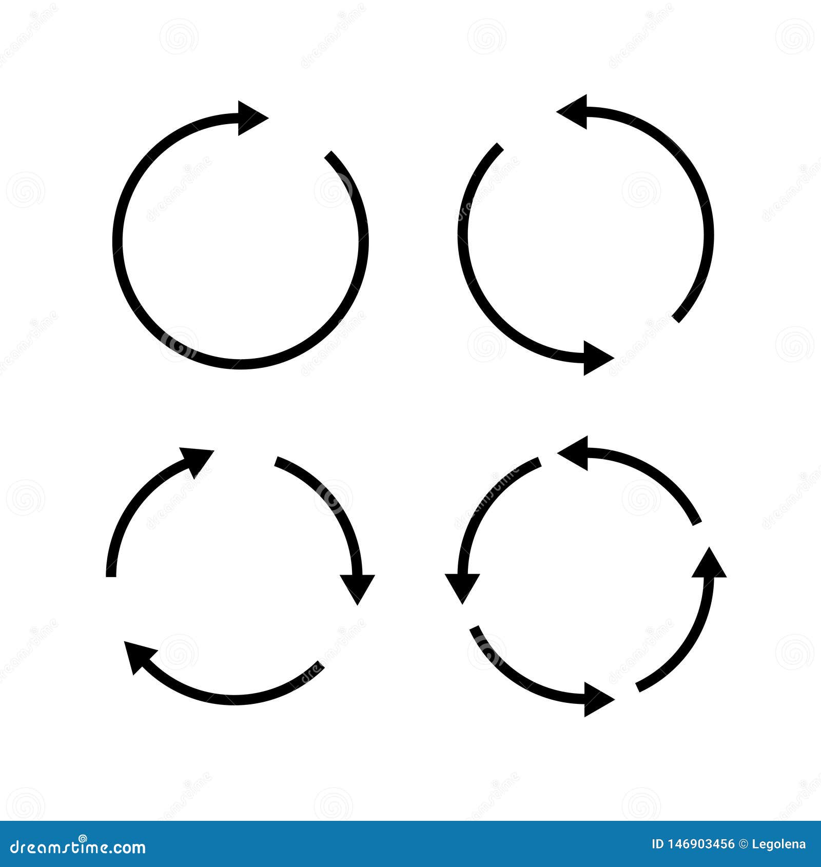 Set of Black Circle Vector Arrows. Vector Icons Stock Vector ...