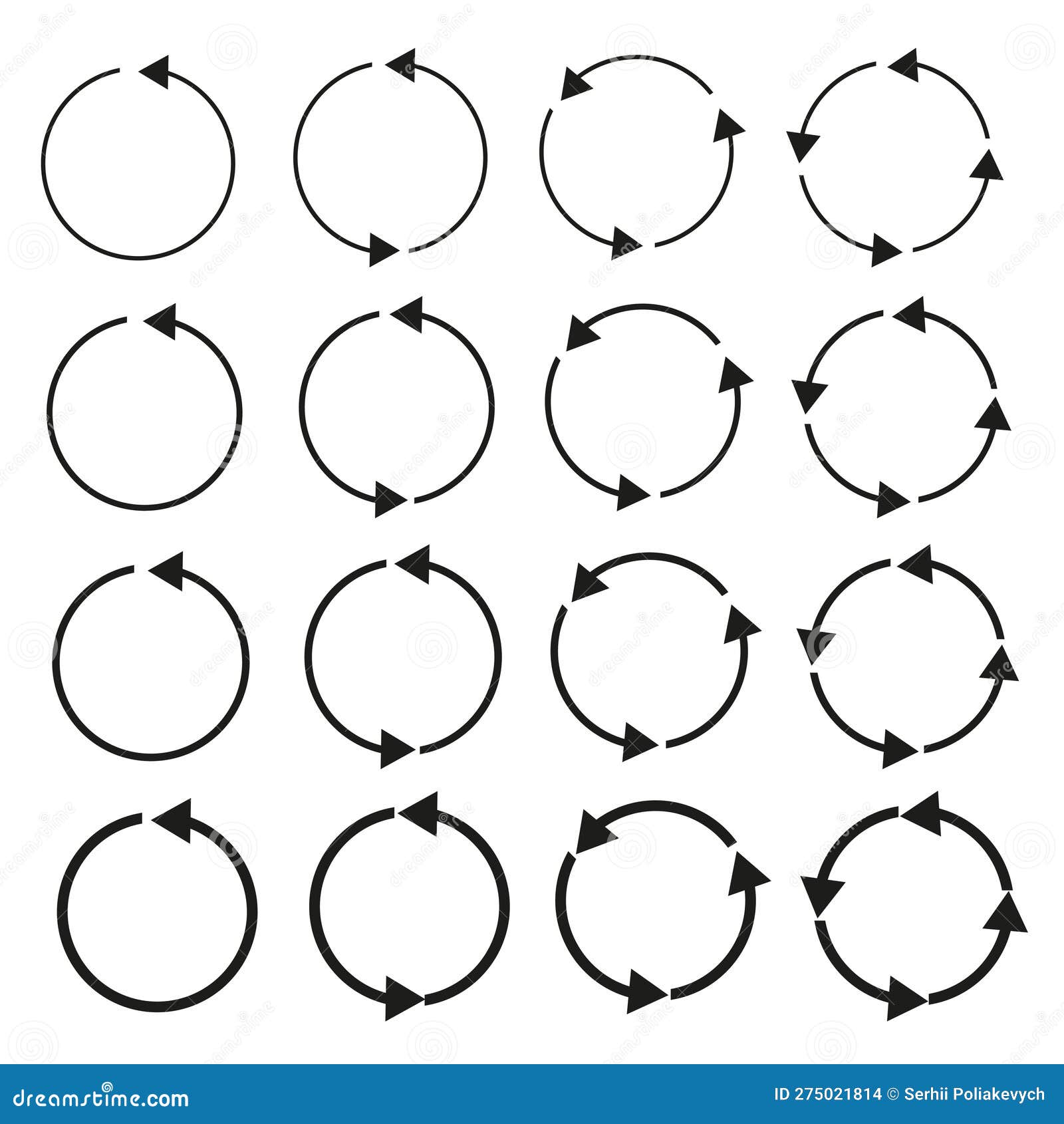 Set of Black Circle Vector Arrows. Vector Icons. Vector Illustration ...