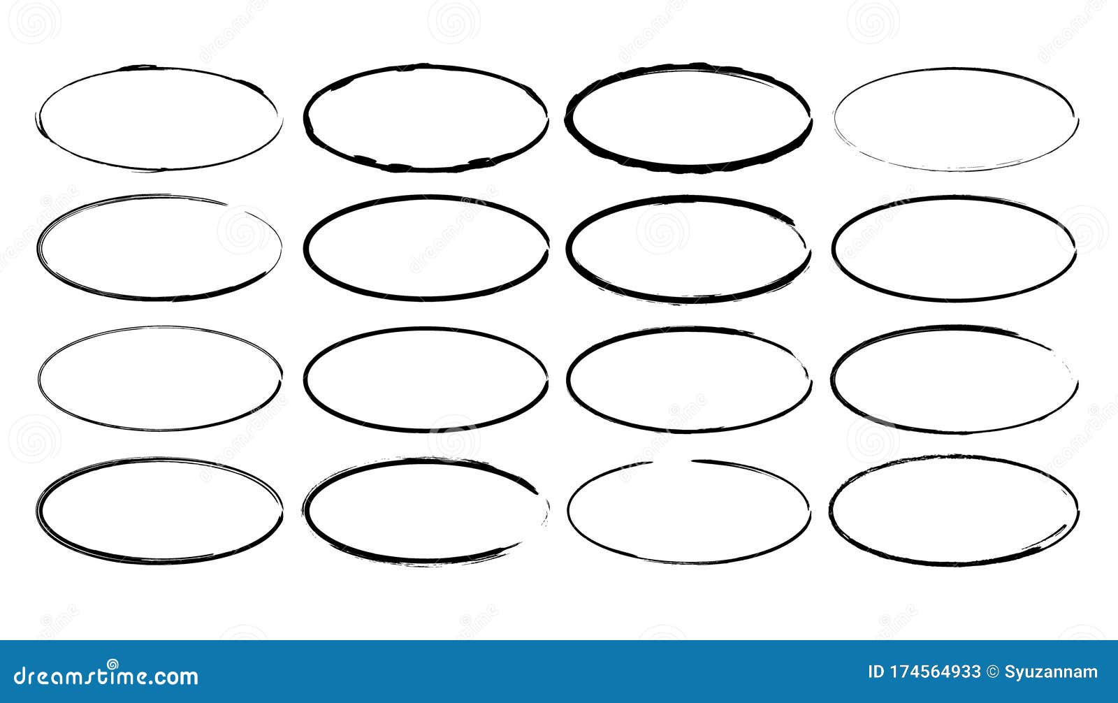 Set of Black Circle Vector Grunge Frames Stock Vector - Illustration of ...