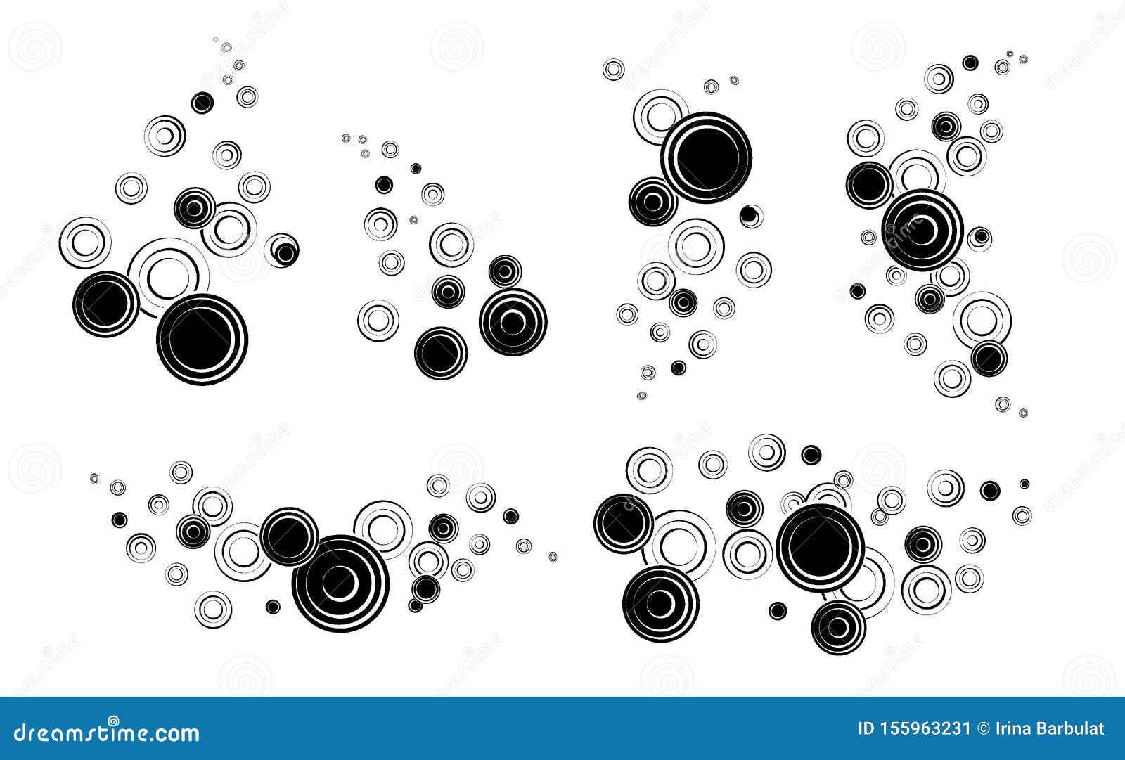 Set of Black Circles Isolated on a White Background. Round, Abstract ...
