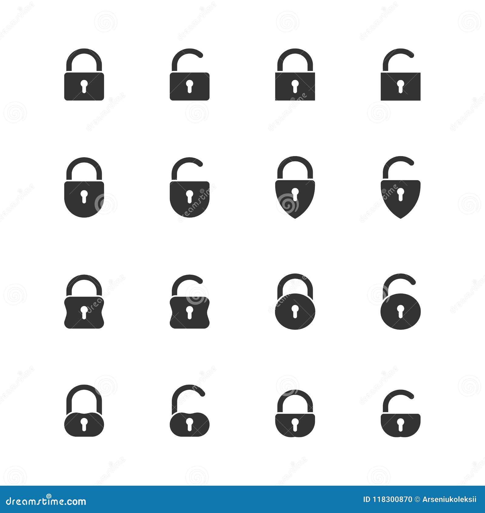 Closed and Opened Lock Icons Stock Vector - Illustration of internet ...