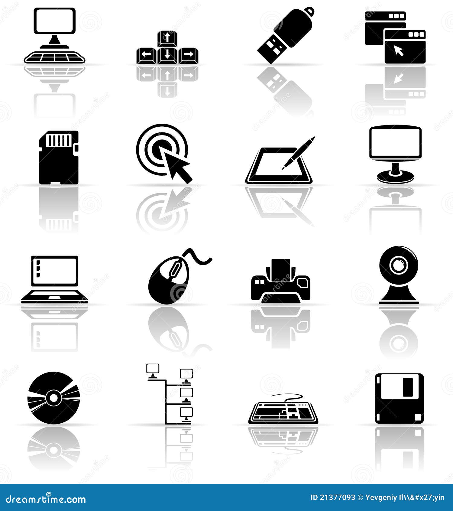 Set of Black Computer Icons Stock Vector - Illustration of arrow, mouse ...