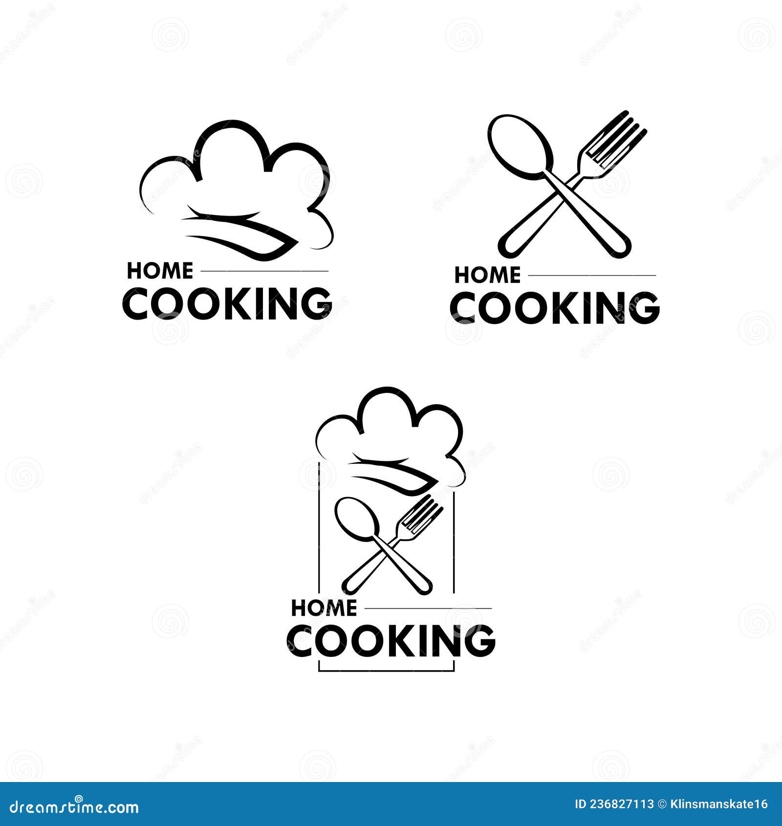 Set of Black Cooking Logo Template Design Collection Stock Vector ...