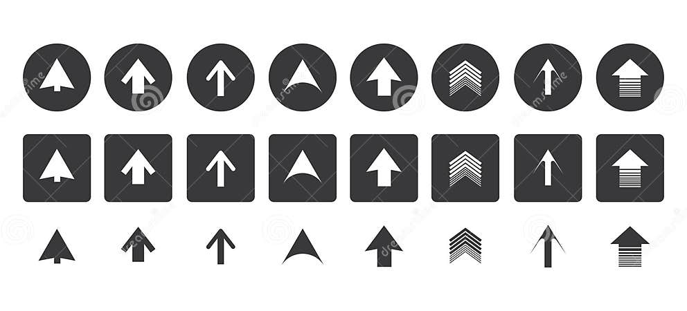Set of Black Cursor Arrows. Pointer Icons, Clicks Stock Illustration ...