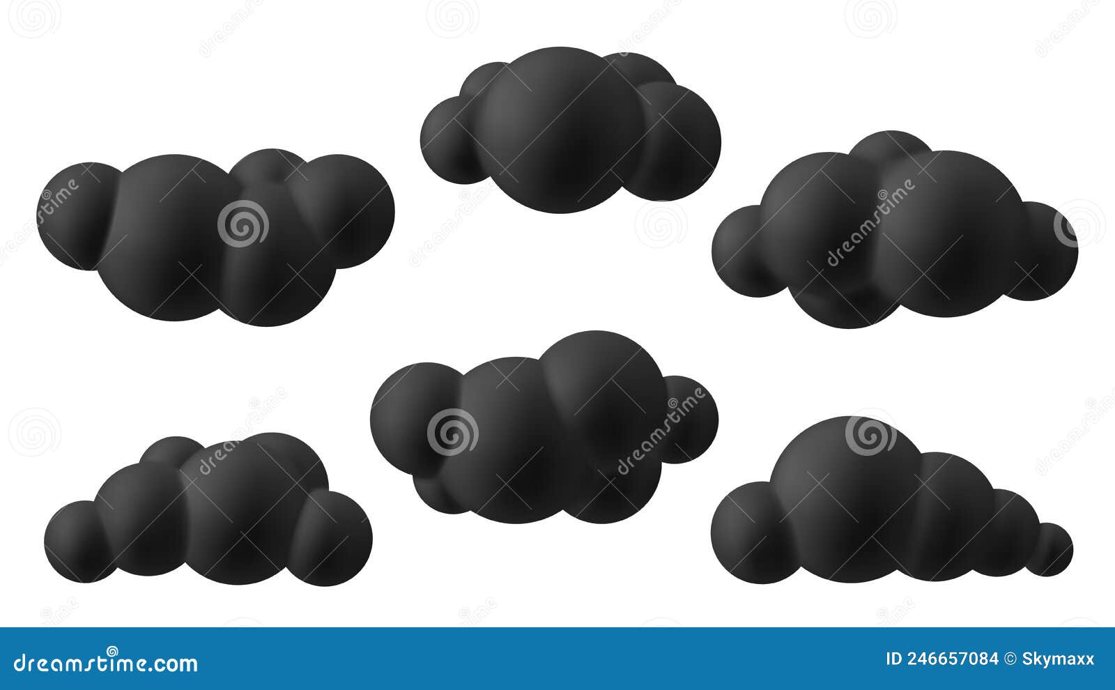 Round Fluffy Creature, Big Round Eyes, Black Background, Illustration ...