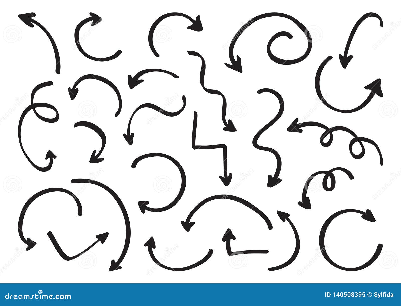 Set of Black Different Arrows. Vector Illustration Stock Illustration ...