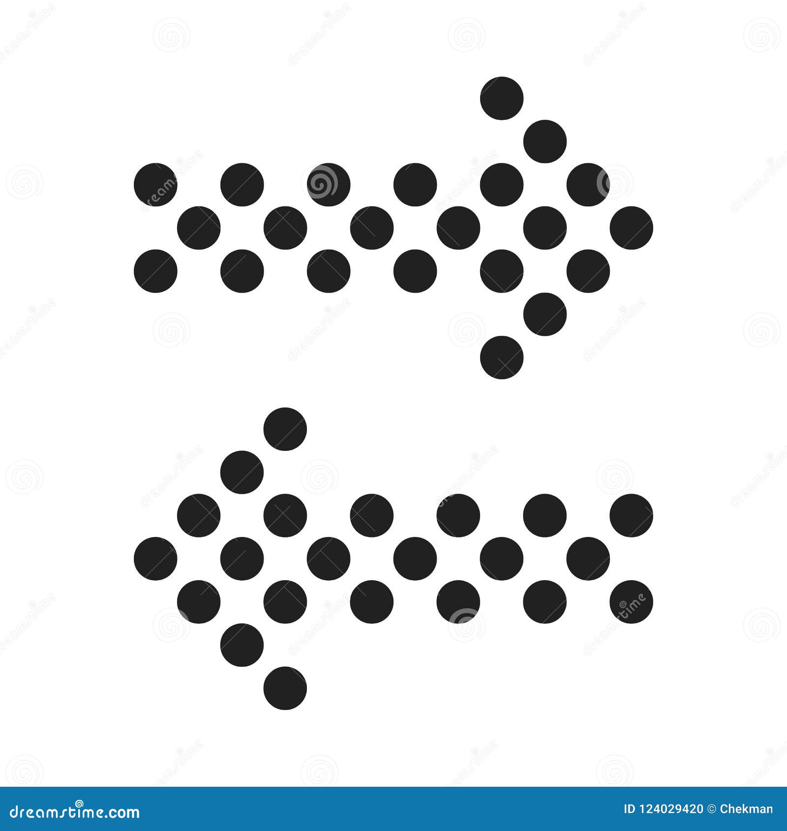 Set of Dotted Arrows. Vector Illustration Stock Illustration ...