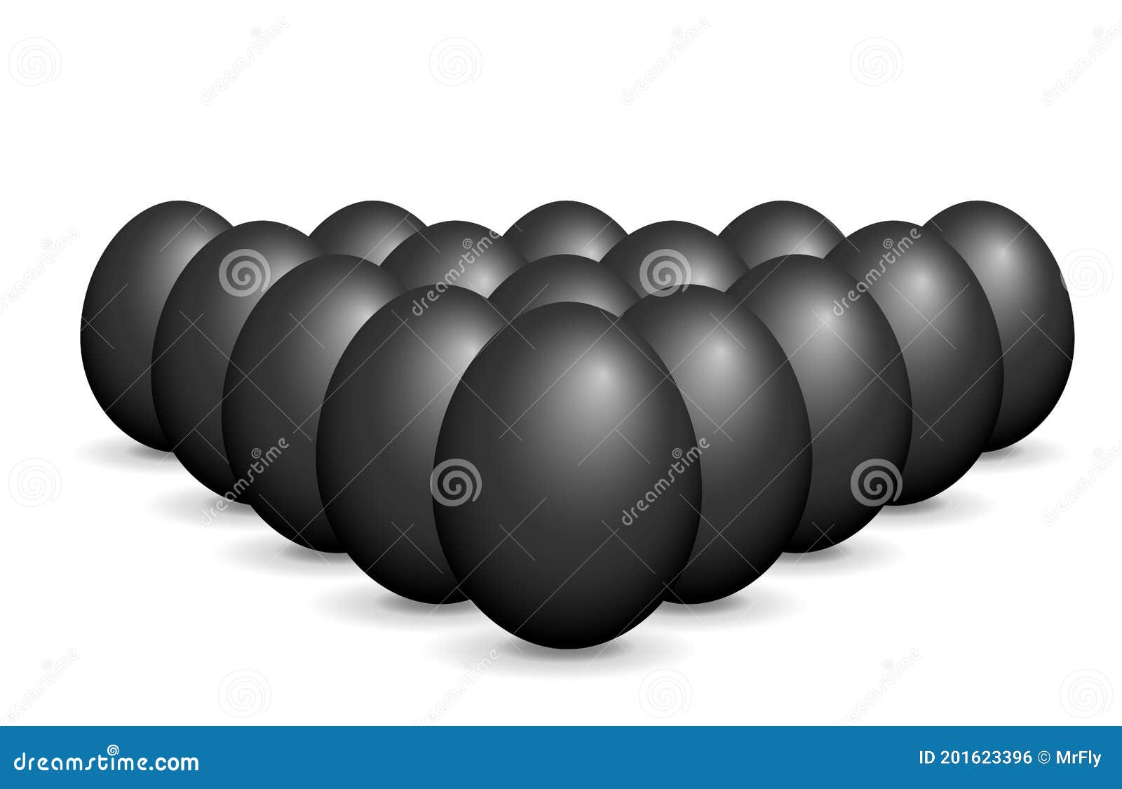 Set of Black Eggs, Vector Illustration Stock Vector - Illustration of ...