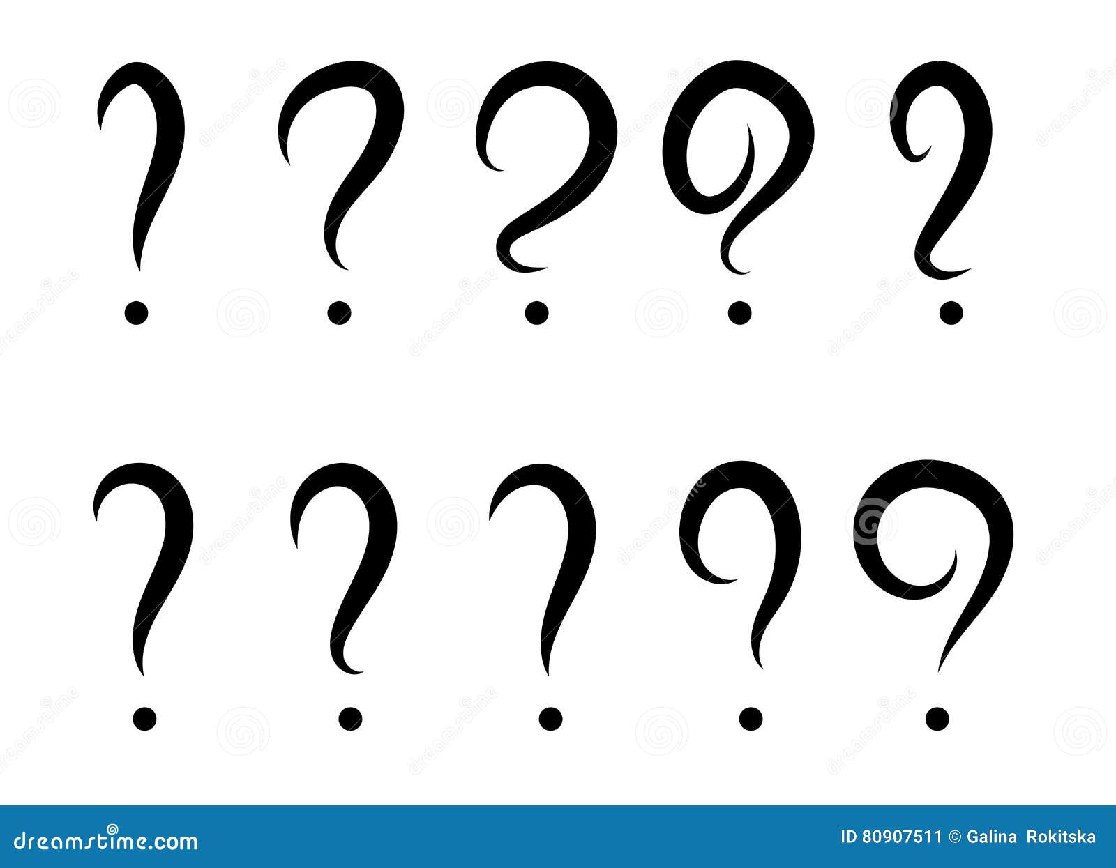 Set of Black Exclamation Mark Icon Different Sizes. Vector Illustration ...