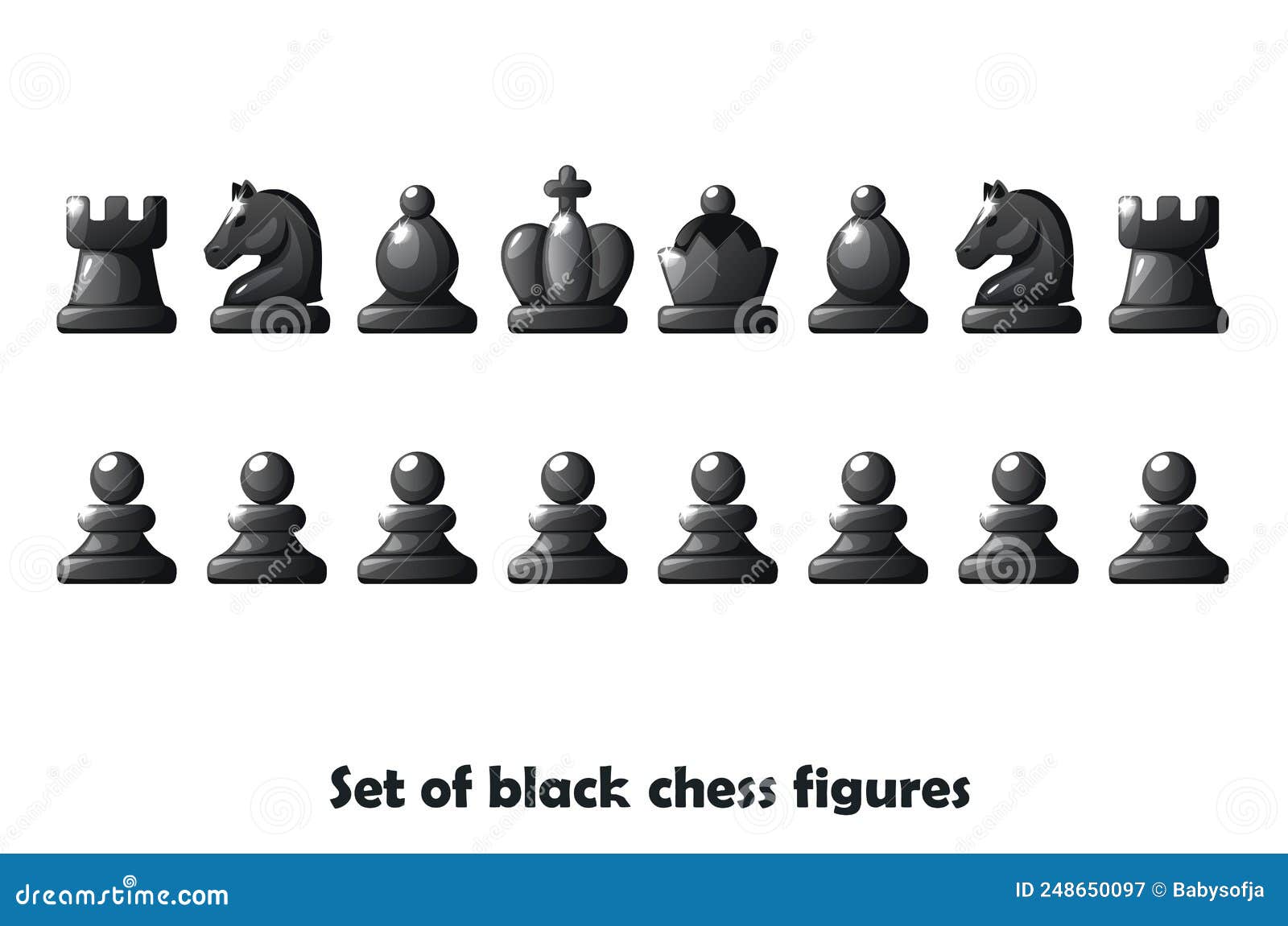 Set Black Figures for Chess Strategy Board Game, Vector Symbol Stock ...