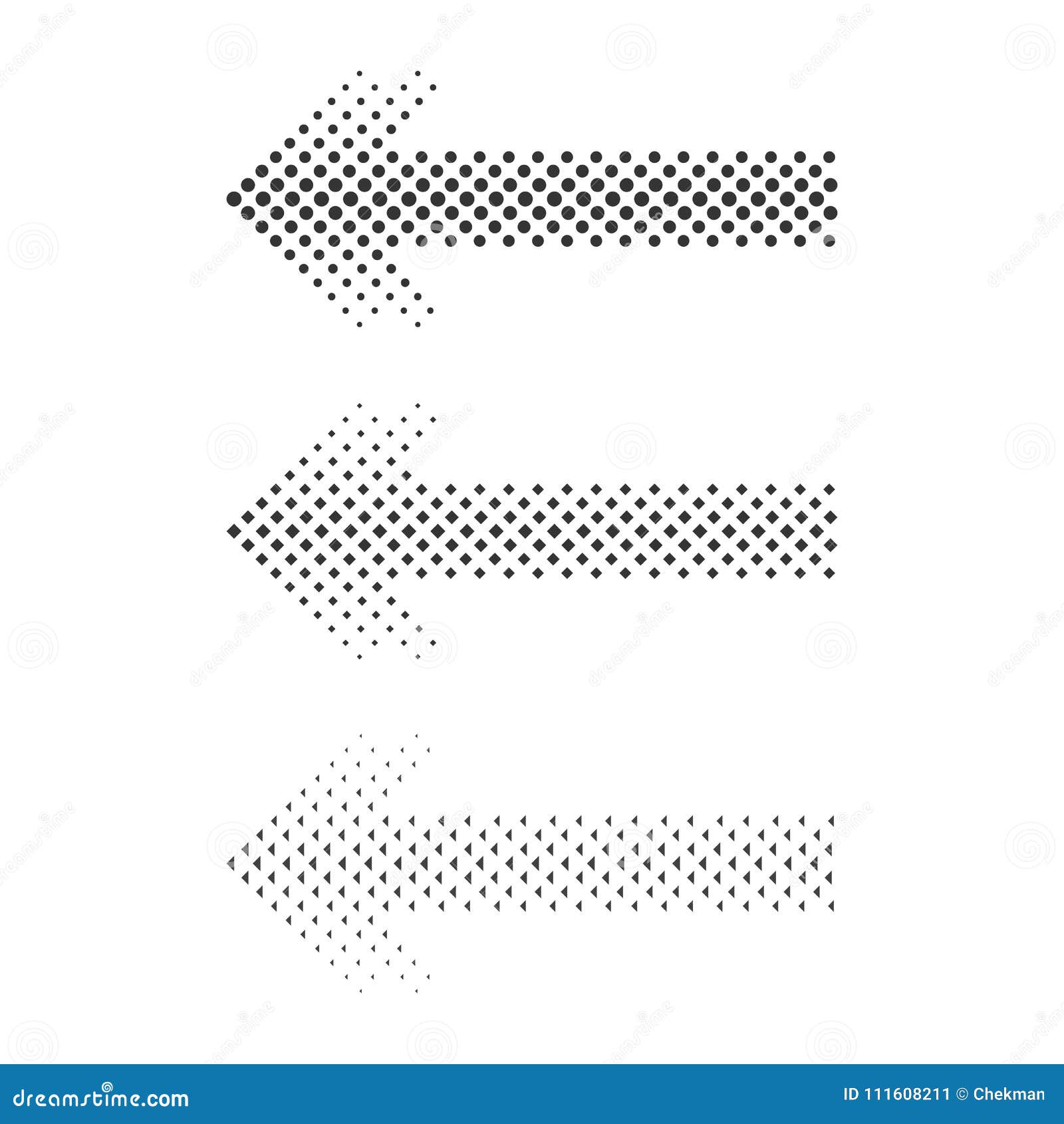 Set of Arrows with Halftone Effect. Vector Illustration Stock ...