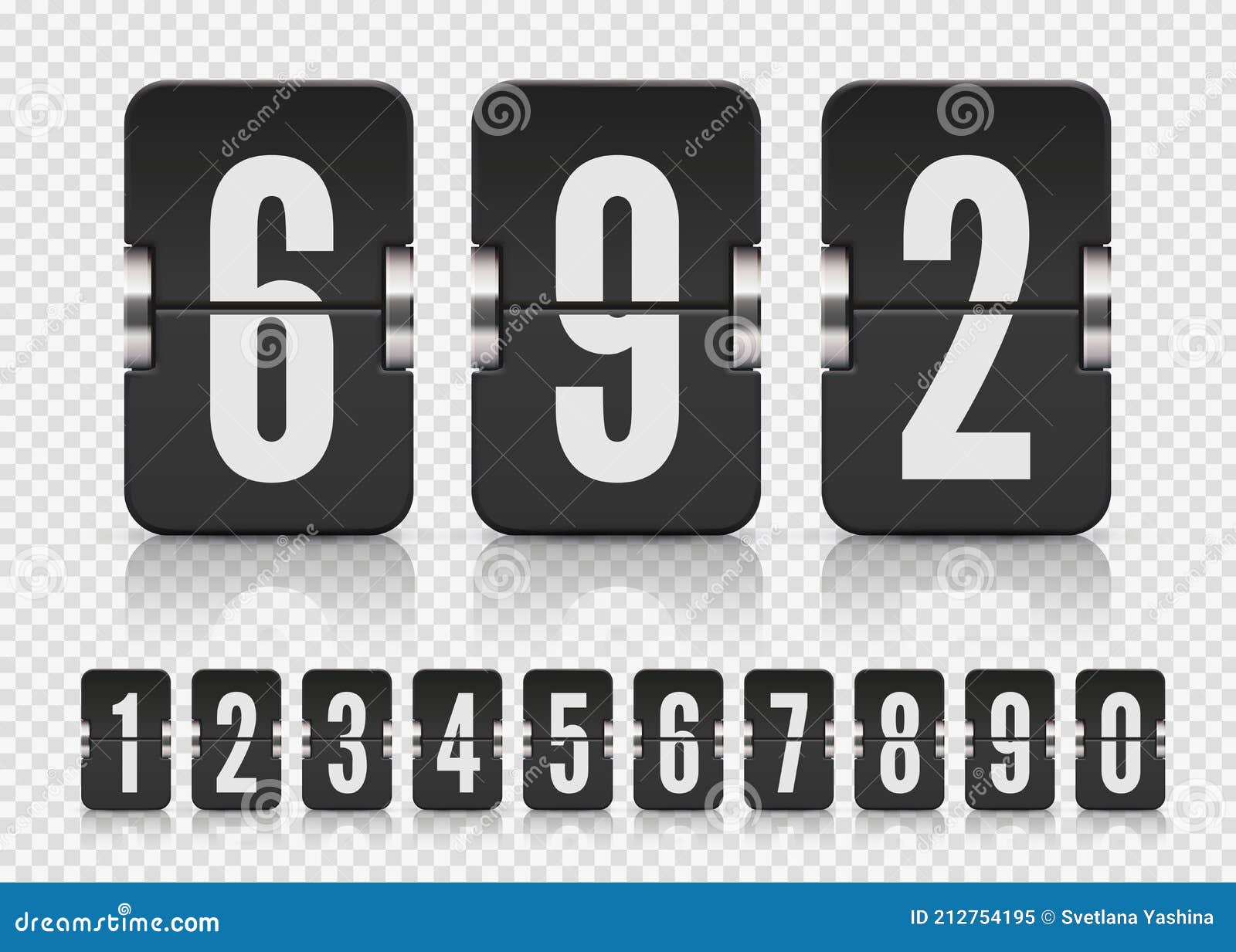 Numbers From Mechanical Scoreboard Alphabet Vector Illustration ...