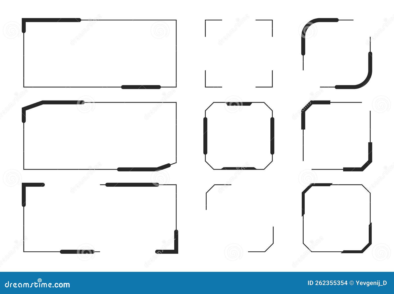 Set of Black Frames for Digital Industry. Collection of Black Frames ...