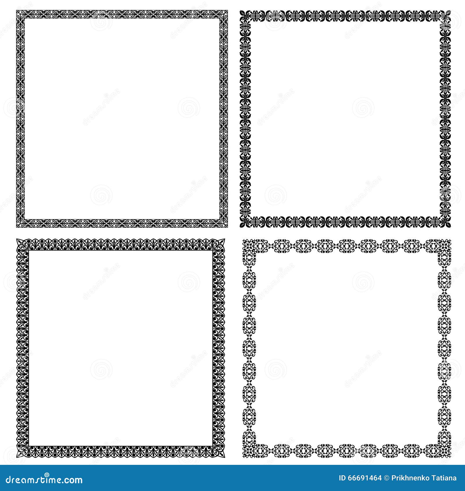 Set of black frames stock vector. Illustration of cute - 66691464
