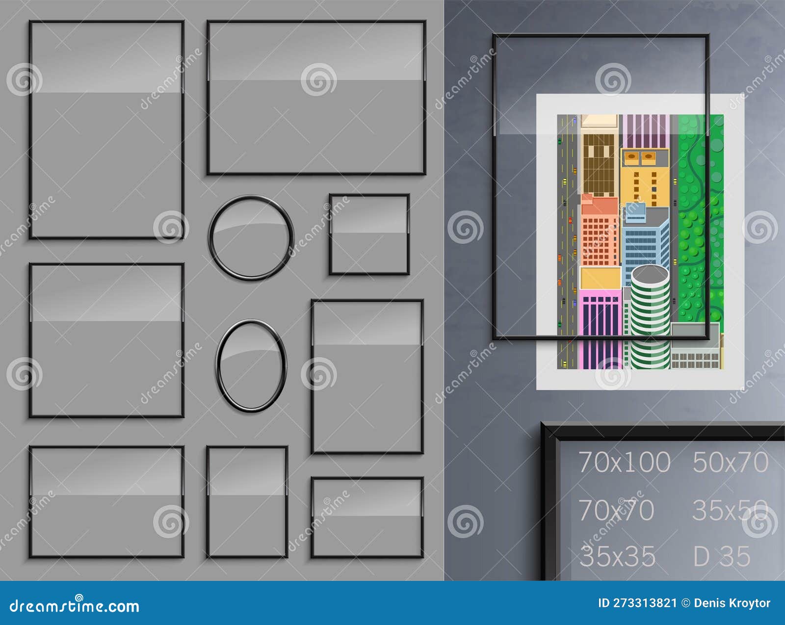 Set of Black Frames for Posters Pictures with Transparency Stock Vector ...