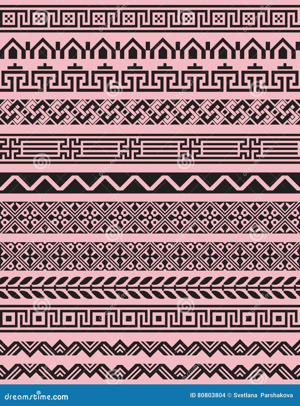 Set of 12 Black Geometric Borders. Stock Vector - Illustration of brush ...